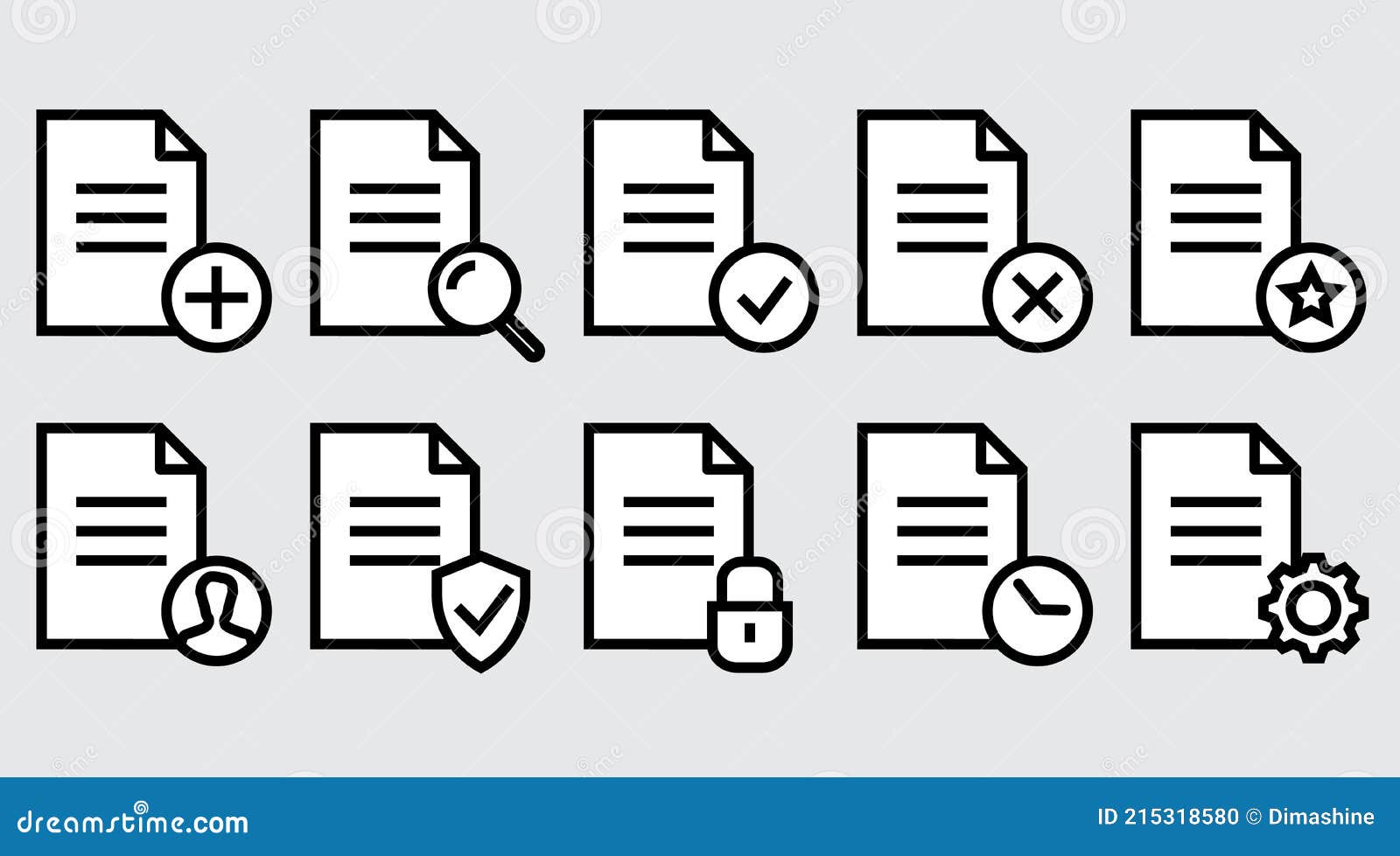 Document, Paper, Source Icons File Flat Line Set. Vector Illustrations ...