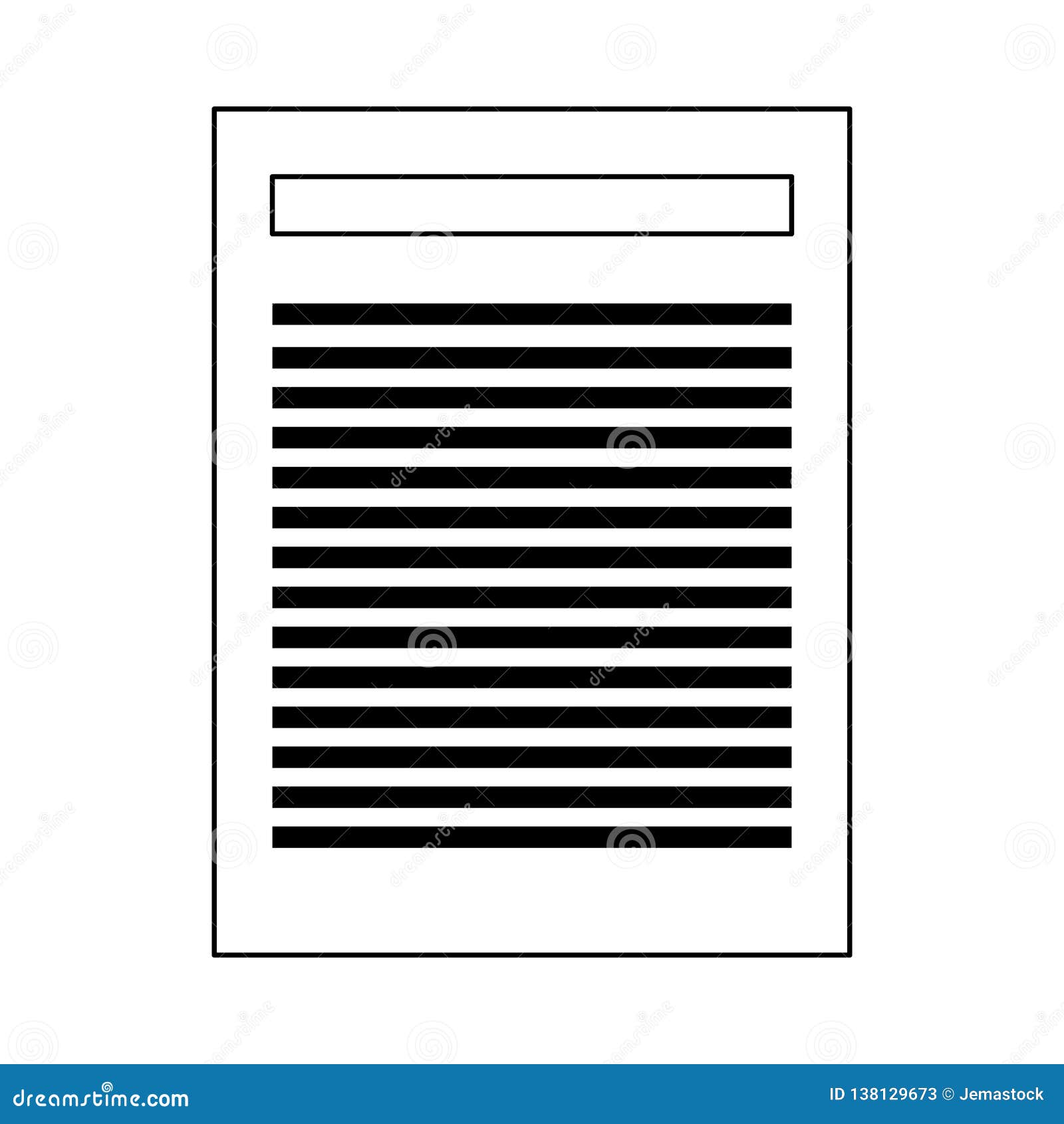 Document Paper Symbol Black and White Stock Vector - Illustration of ...
