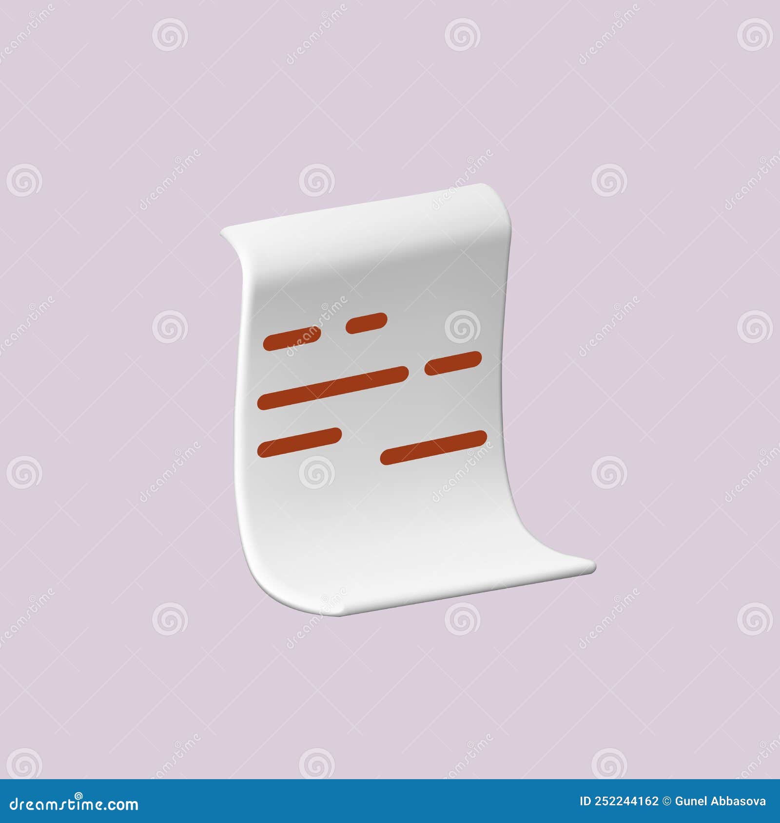 Document Paper Vector 3d Icon. Document Paper 3d Illustration Stock ...