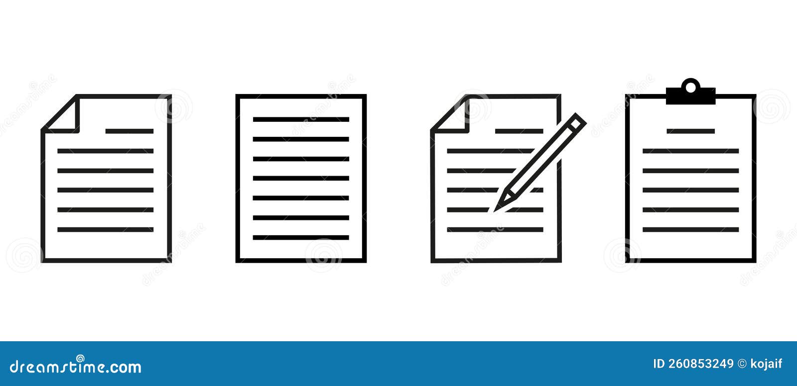 Document or Paper Vector Icons Set. Edit Document Symbol Stock Vector ...