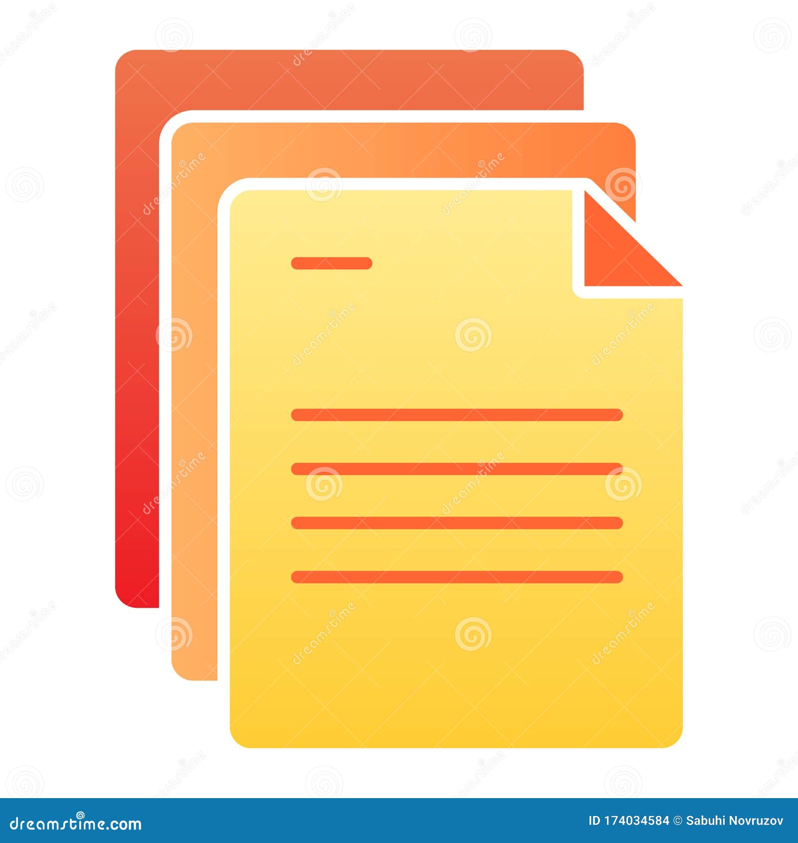 Document Papers Flat Icon. Pages Vector Illustration Isolated on White ...