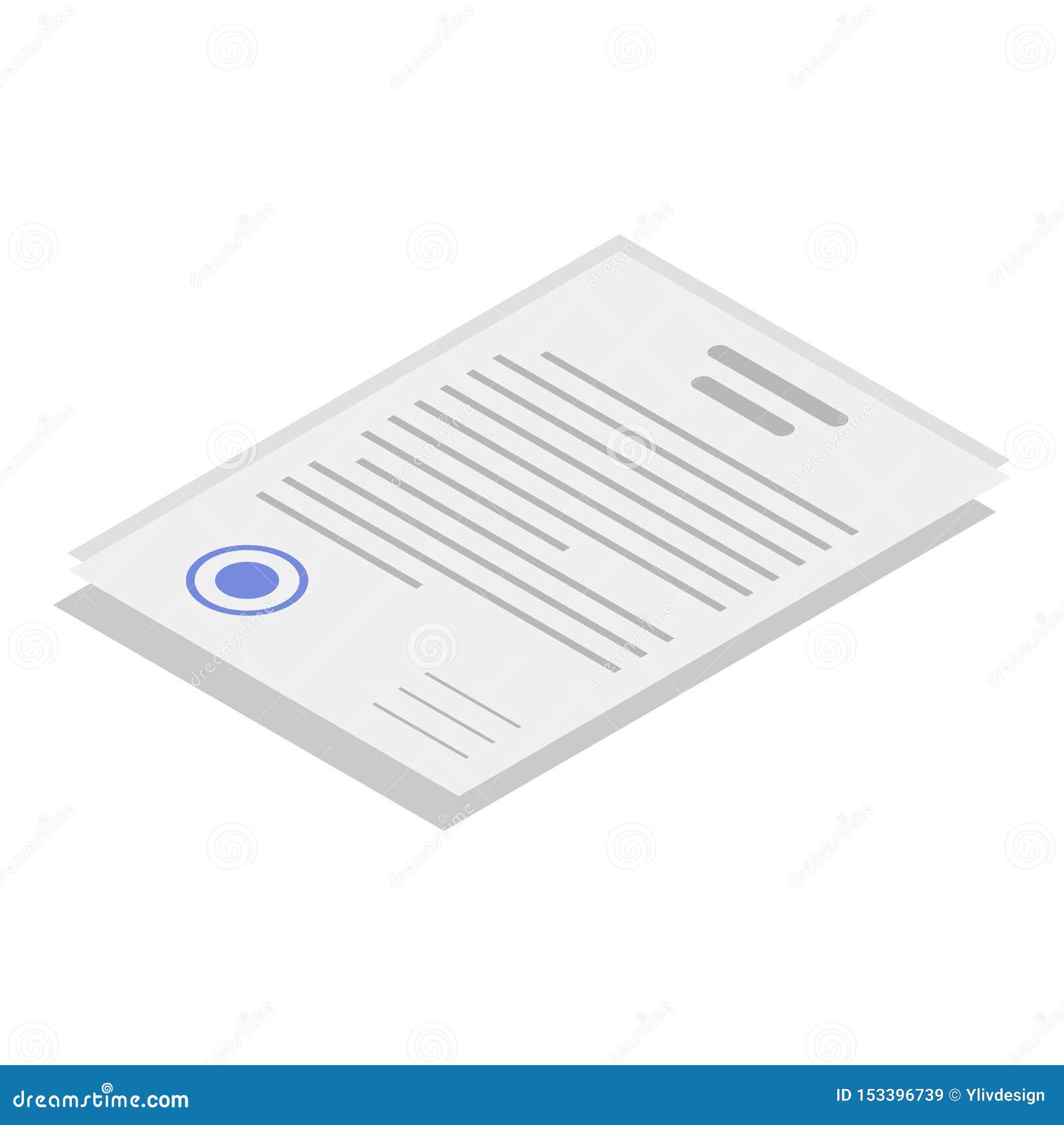Document Papers Icon, Isometric Style Stock Vector - Illustration of ...
