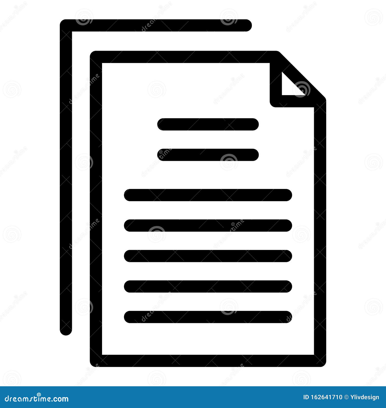 Document Papers Icon, Outline Style Stock Vector - Illustration of ...