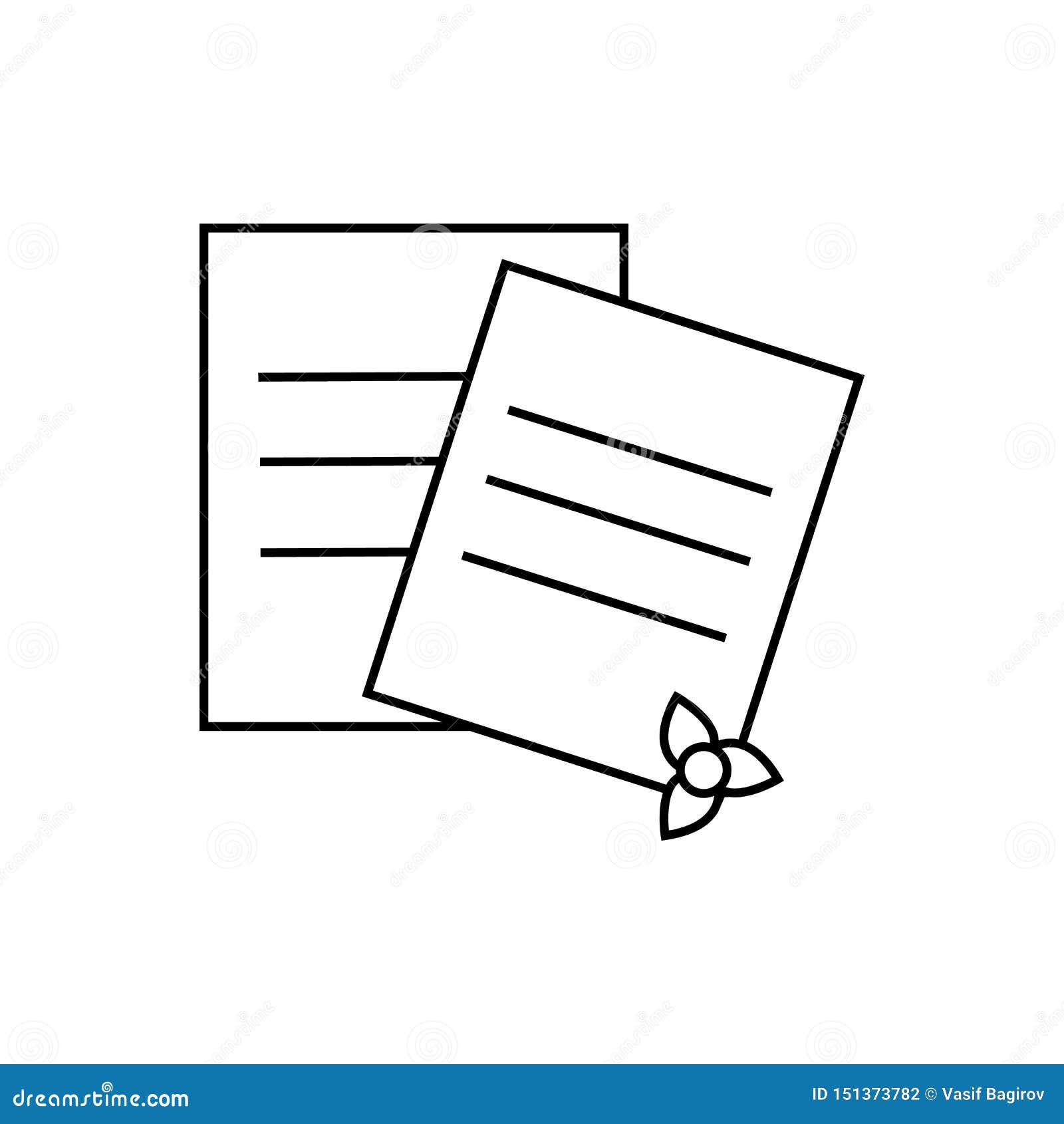 Document, Papers. Illustration Vector Icon Stock Illustration ...