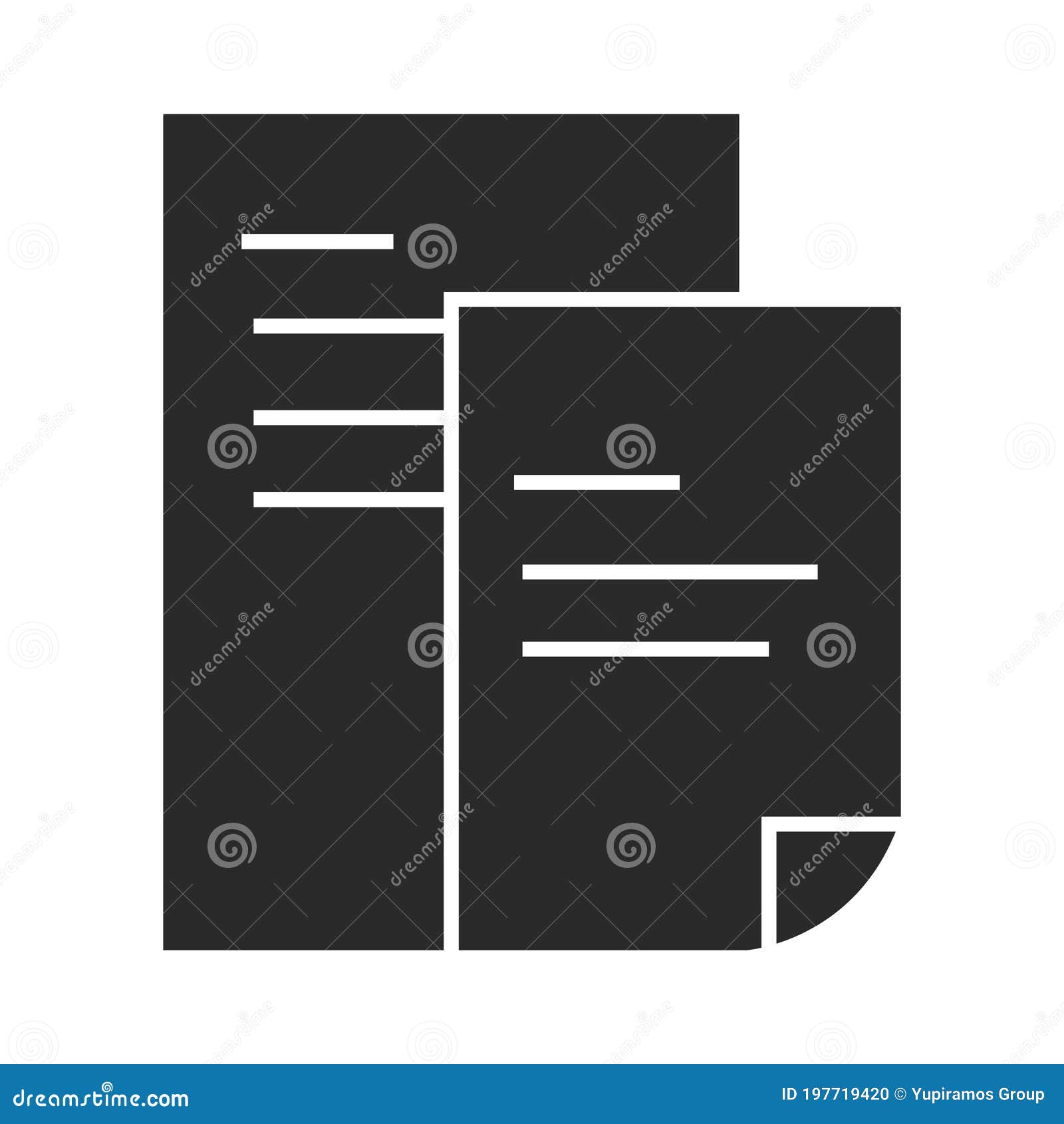 Document Papers Information Read Silhouette Icon Style Stock Vector ...