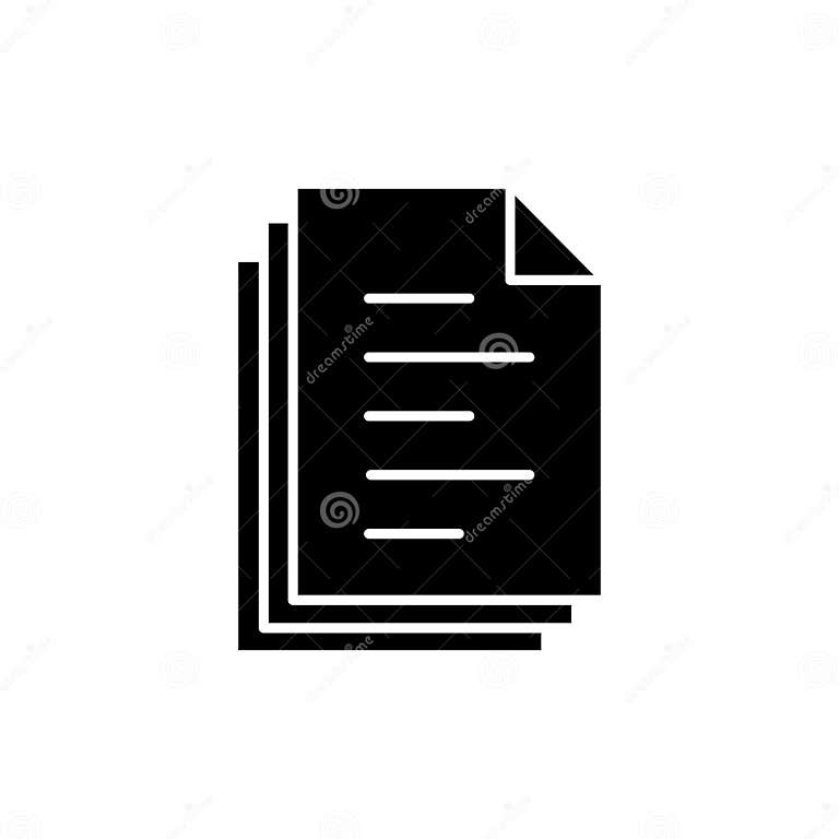 Document Papers Pile Icon Set. Office Paperwork Documents Sheets Stack ...