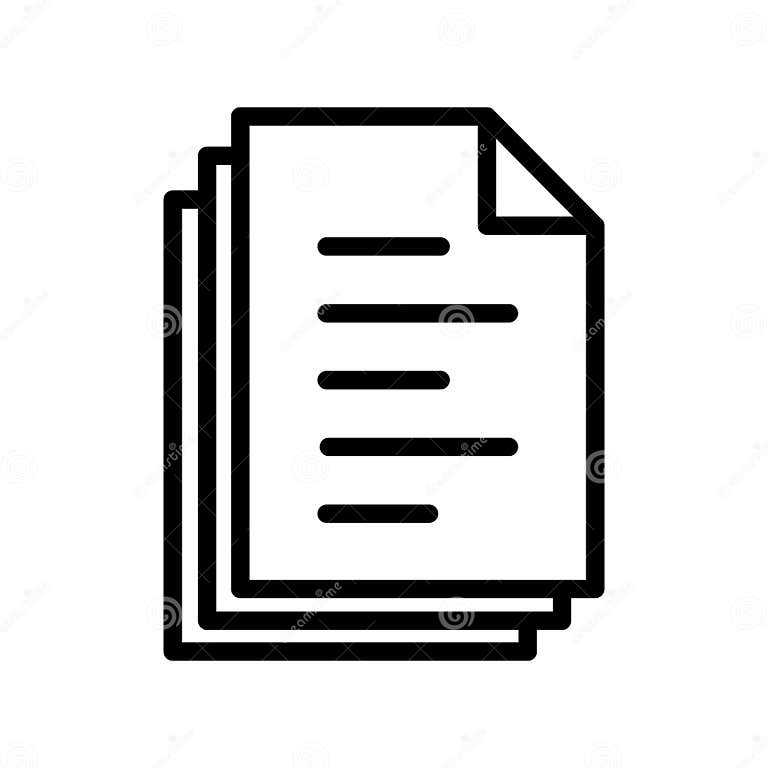 Document Papers Pile Icon Set. Office Paperwork Documents Sheets Stack ...