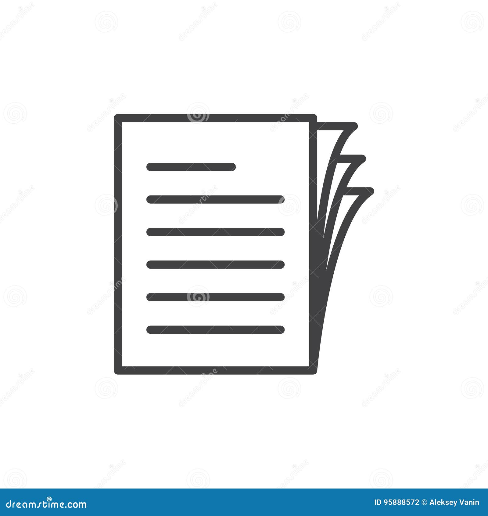 Document Papers Pile Line Icon Outline Vector Sign Linear Style