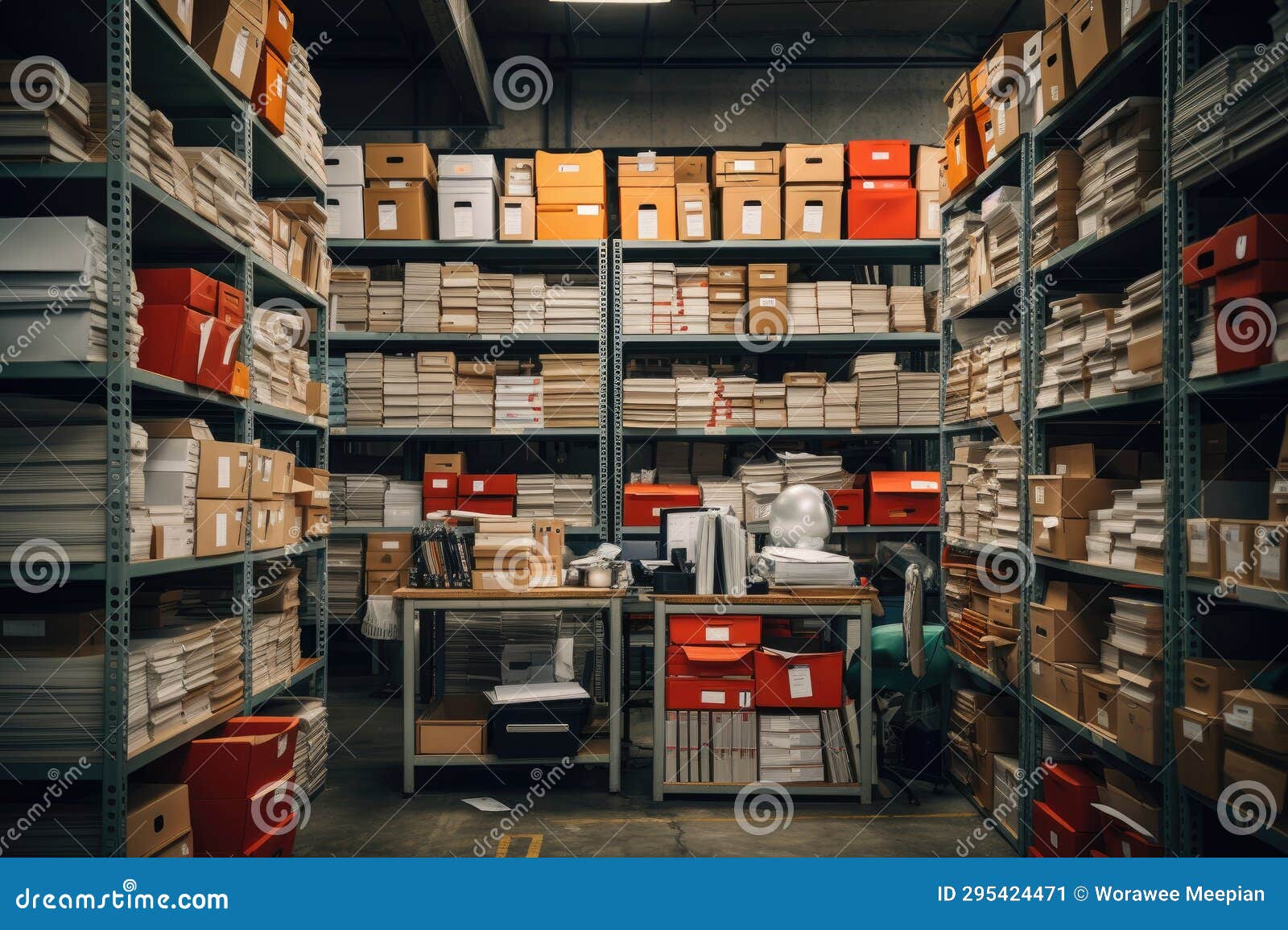 Document and Paperwork File Store. Generative AI Stock Image - Image of ...