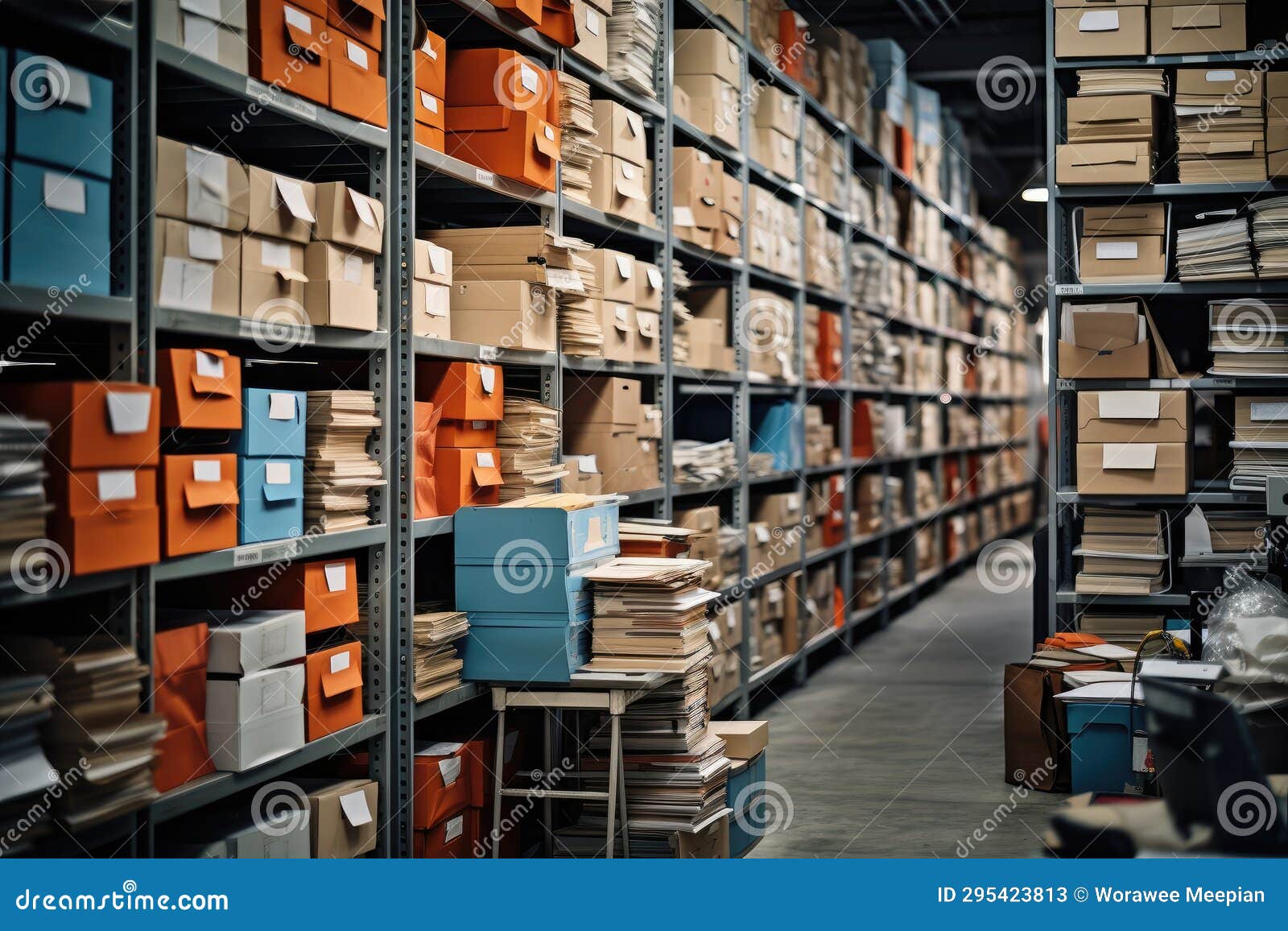 Document and Paperwork File Store. Generative AI Stock Image - Image of ...