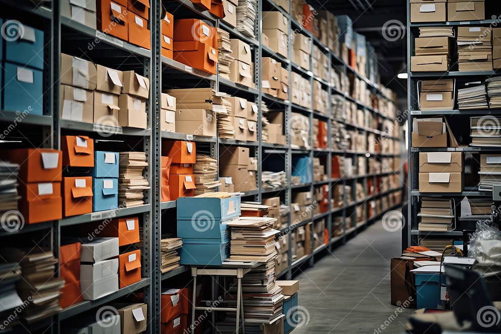 Document and Paperwork File Store. Generative AI Stock Image - Image of ...