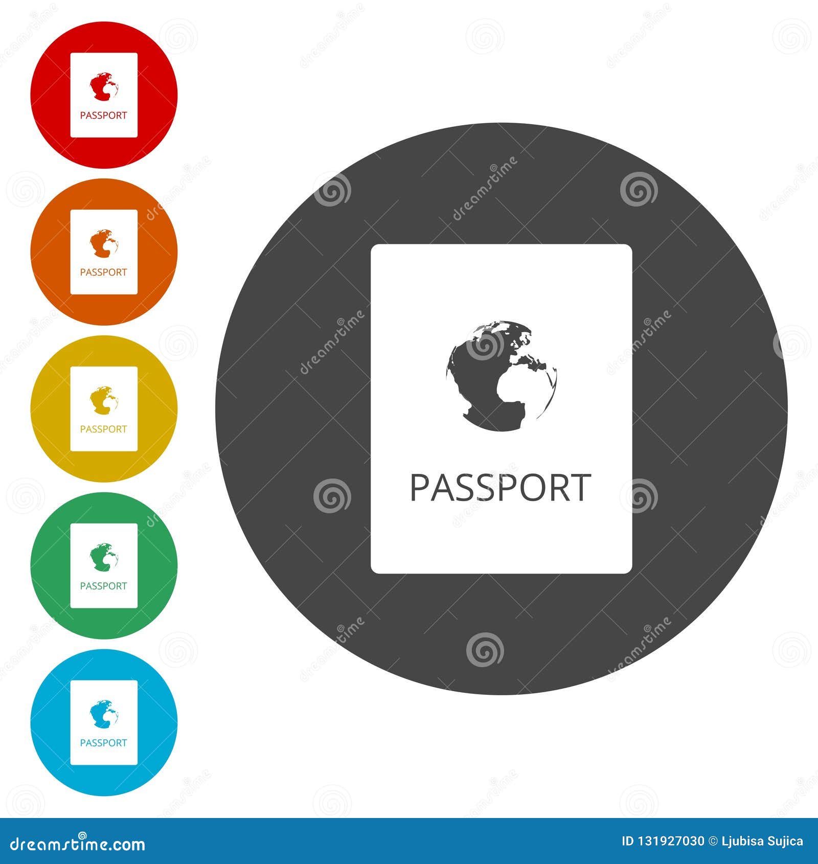 Document Passport Circle Icon Flat Design Vector Illustration Stock Vector Illustration Of