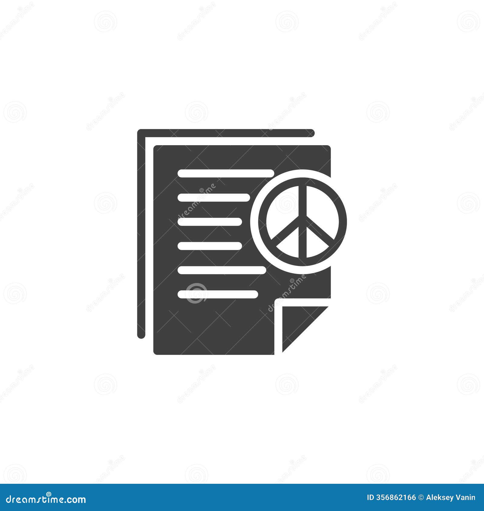 A Document with a Peace Sign Vector Icon Stock Illustration ...
