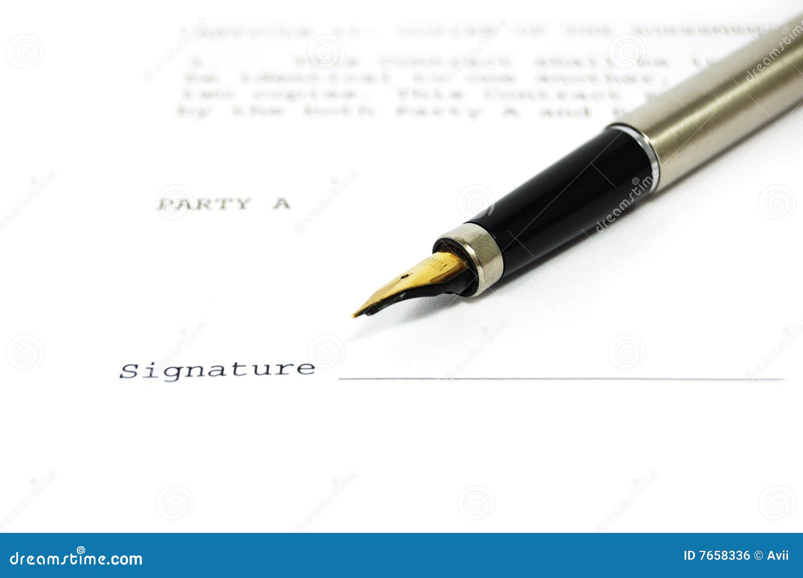 A document and a pen stock photo. Image of autographing - 7658336