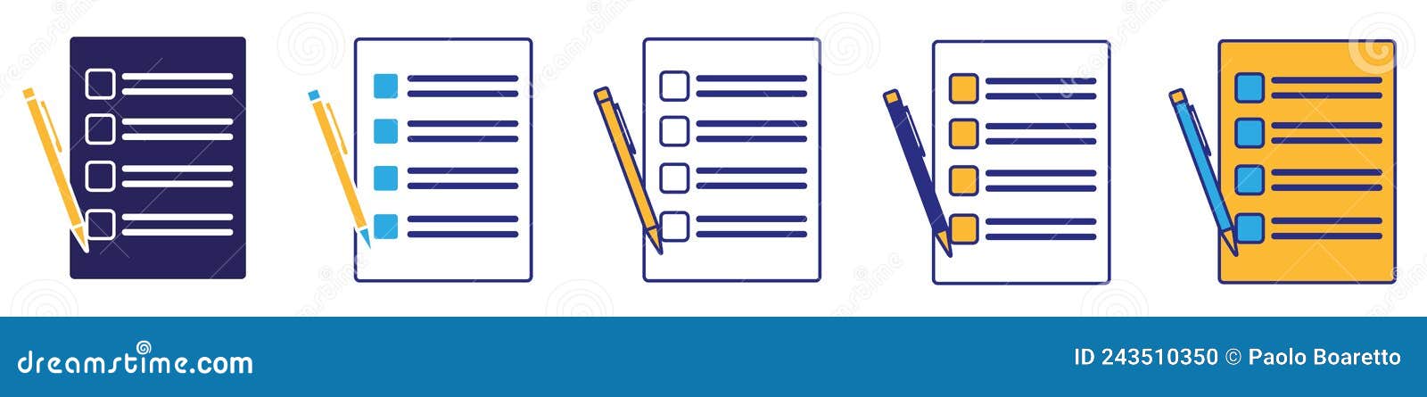 Document with Pen Icon Set. Form Icon Set Stock Illustration ...