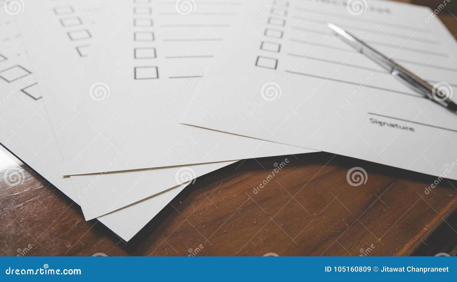 Document with Pen and Space for Fill Information Stock Image - Image of ...