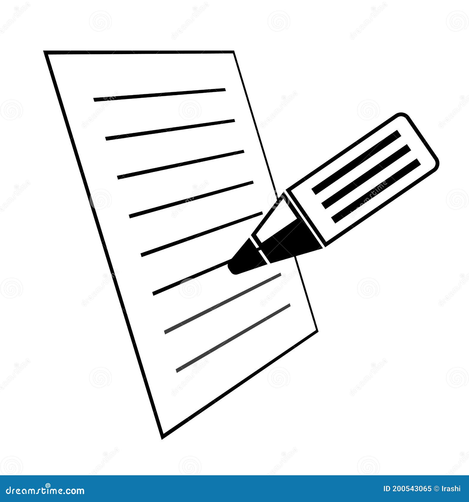 Document with pencil icon stock vector. Illustration of business ...