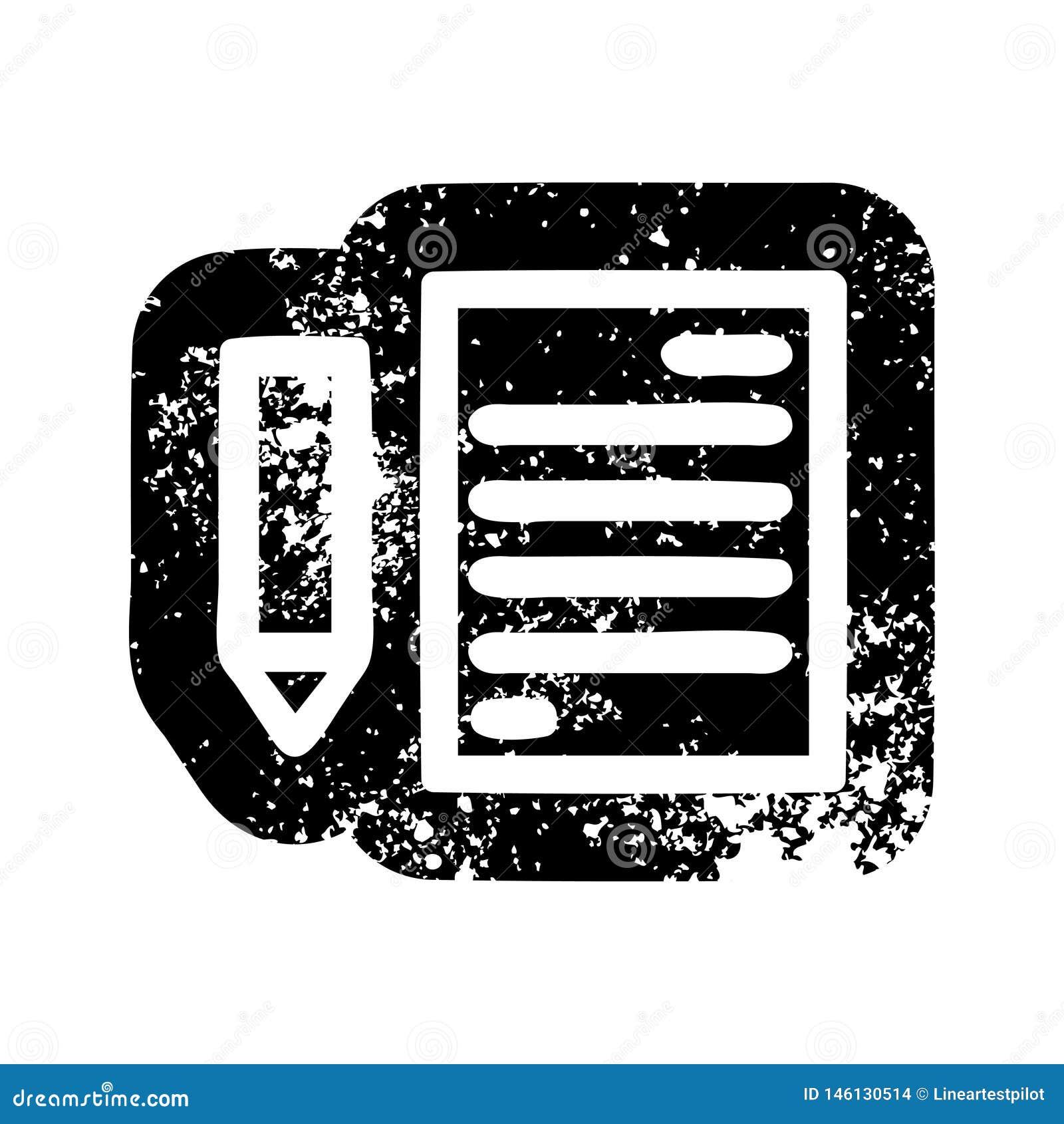 Document and Pencil Icon Symbol Stock Vector - Illustration of paper ...