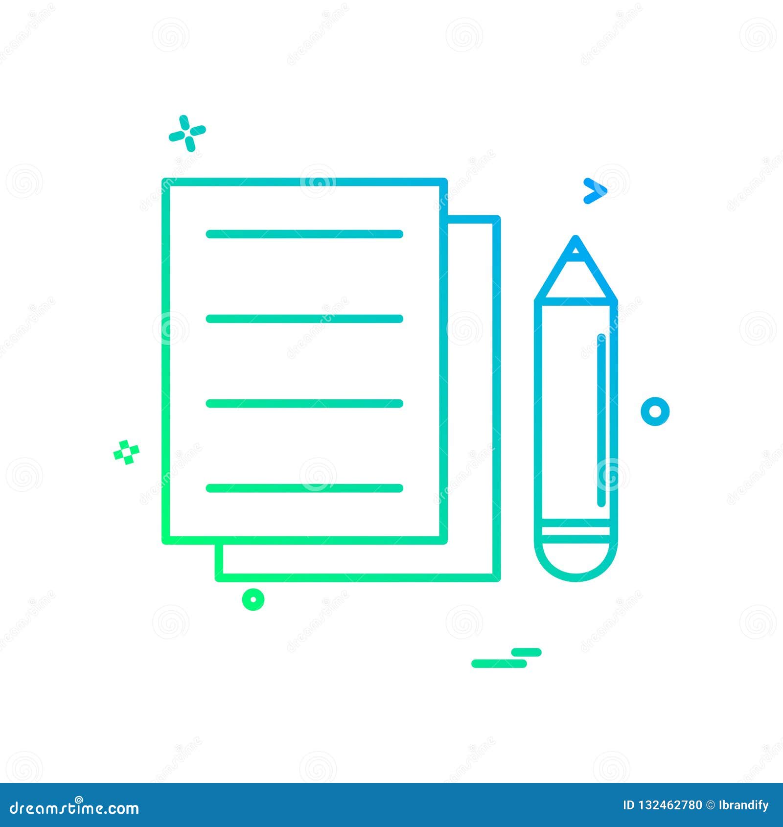 Document Pencil Icon Vector Design Stock Vector - Illustration of flat ...