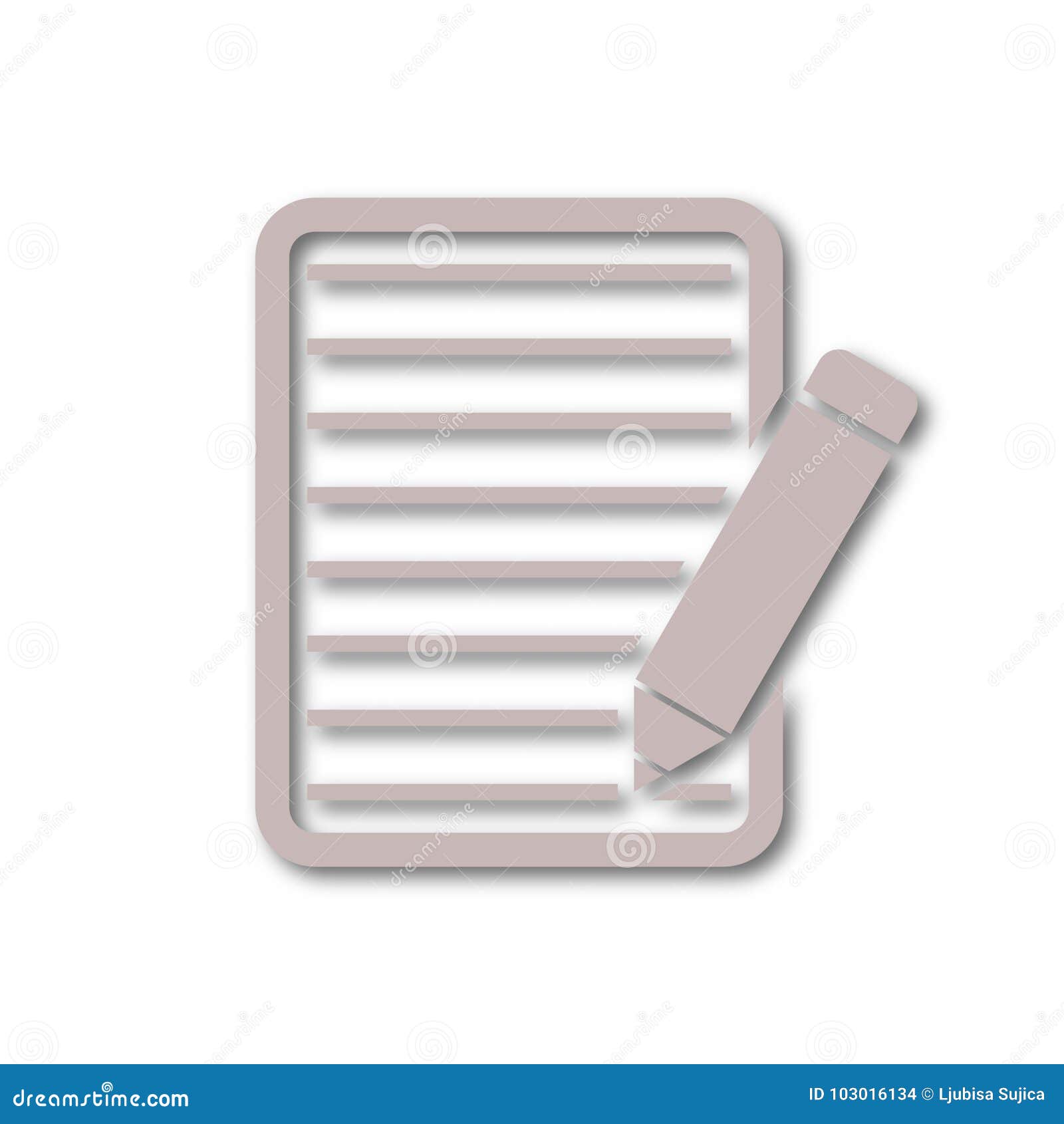 Document with Pencil Icon stock vector. Illustration of large - 103016134