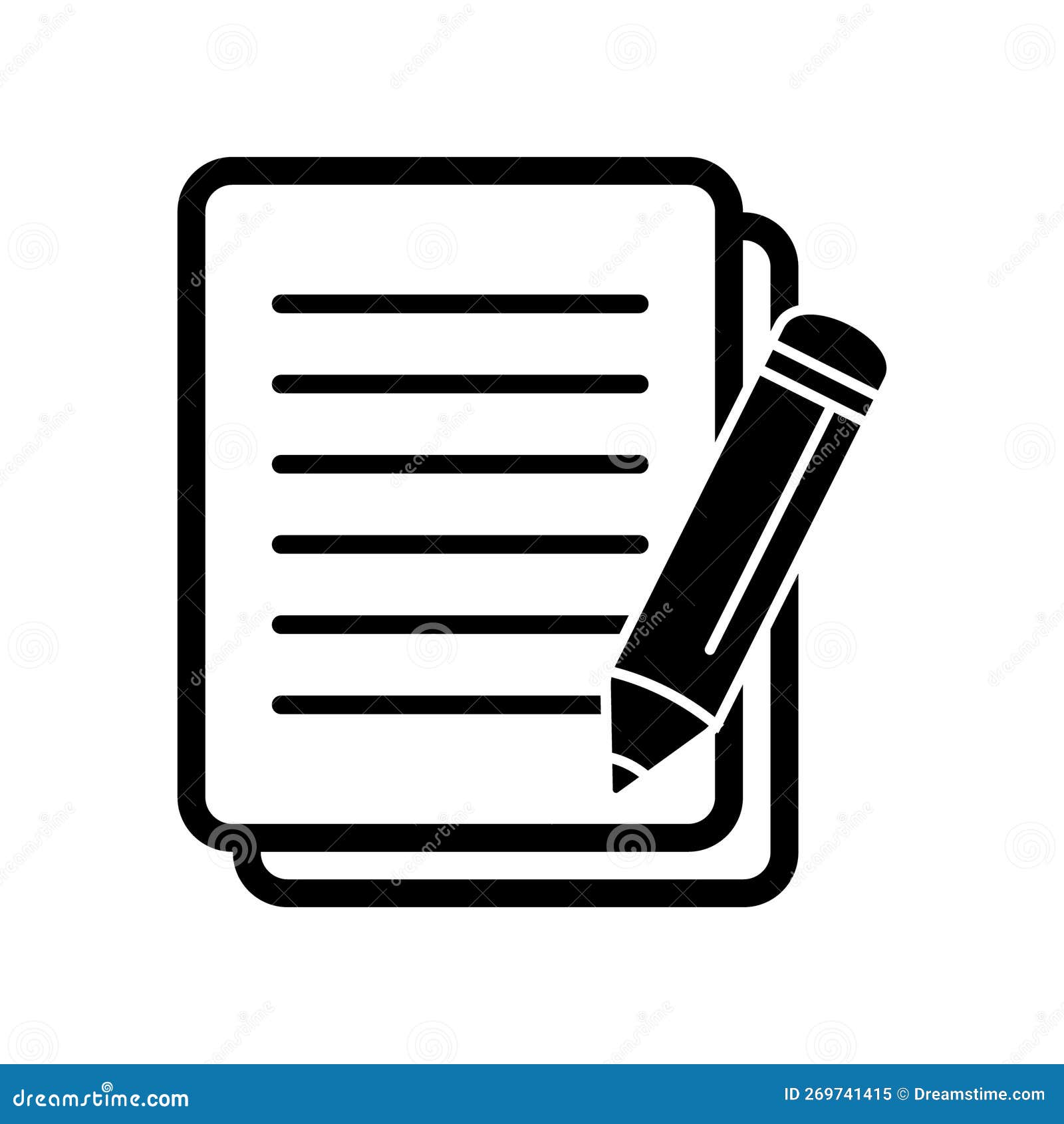 Document with Pencil Icon Vector Illustration. Test Vector Icon Stock ...