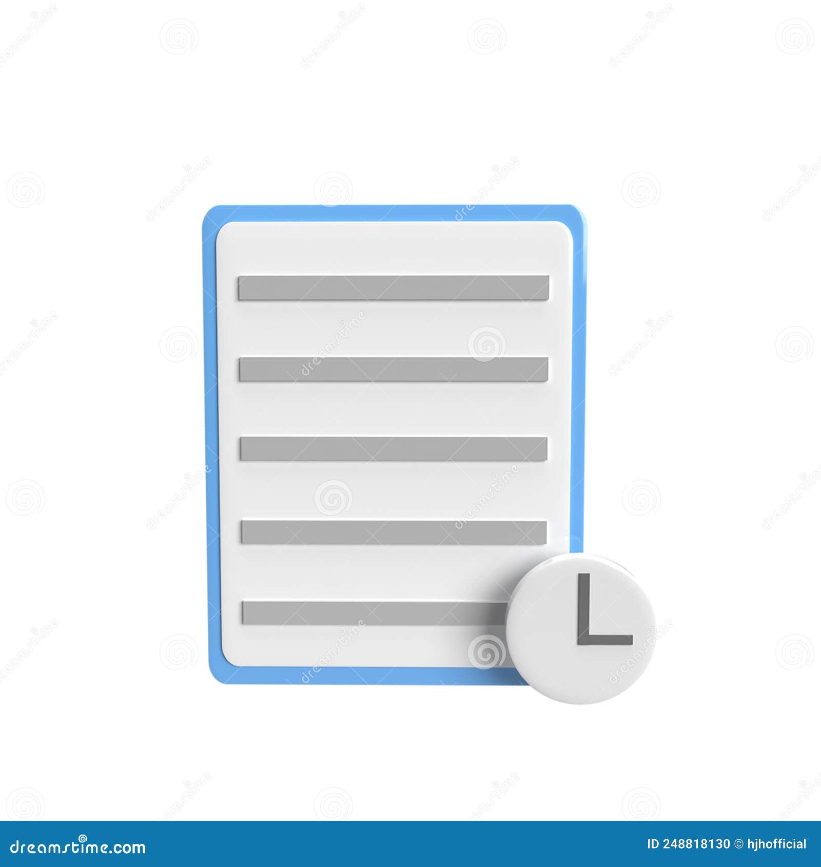 Document Pending 3d Model Cartoon Style. Render Illustration Stock ...