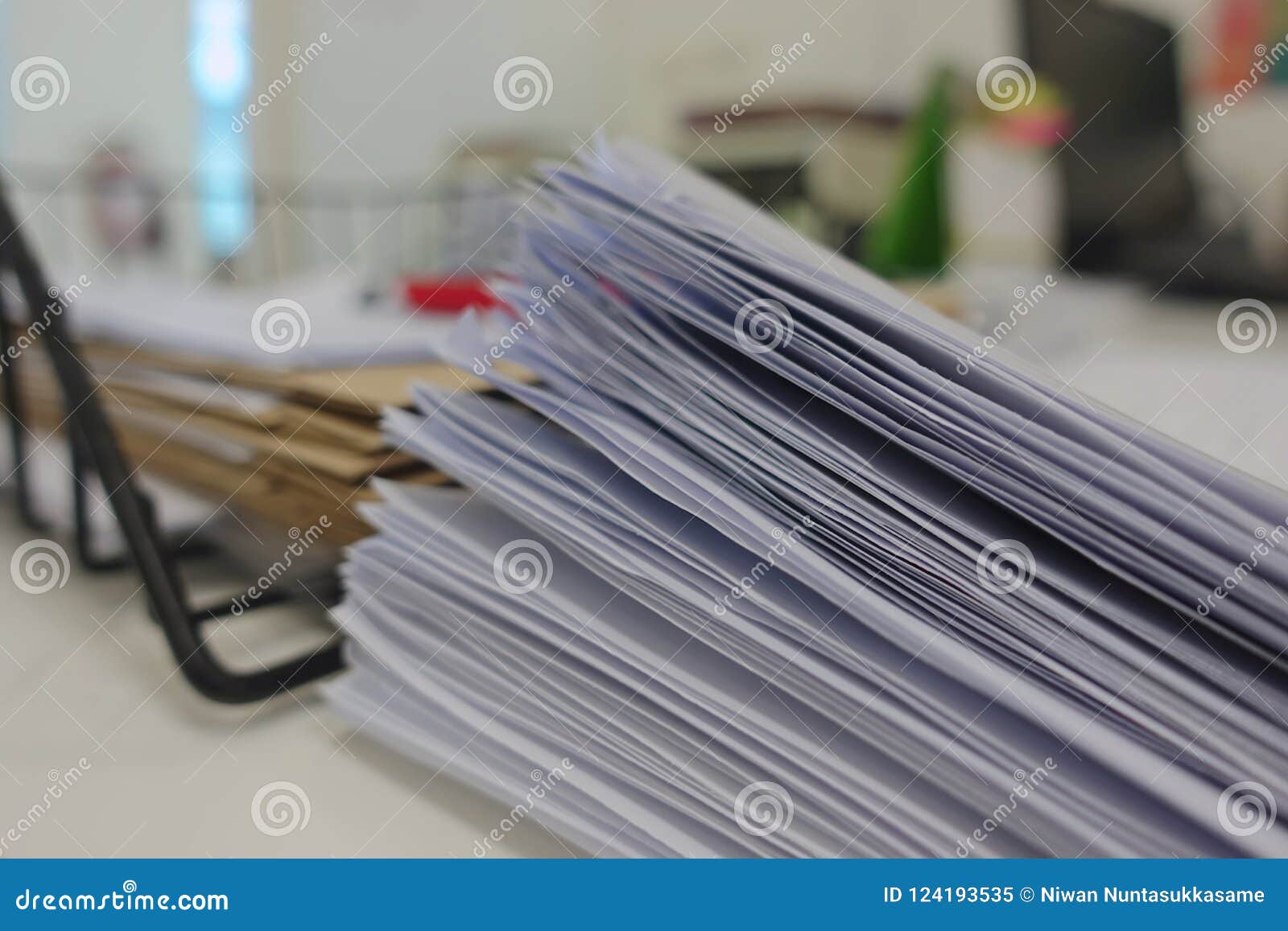 Document Pile on Office Desk Stock Image - Image of finish, concept ...