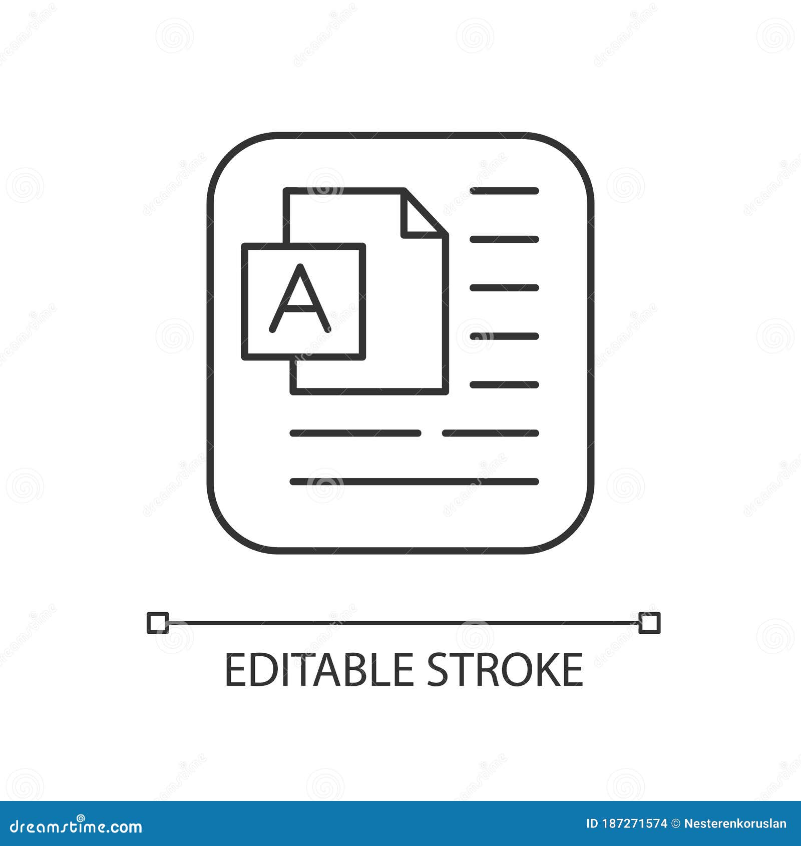 Document Pixel Perfect Linear Icon Stock Vector - Illustration of flat ...