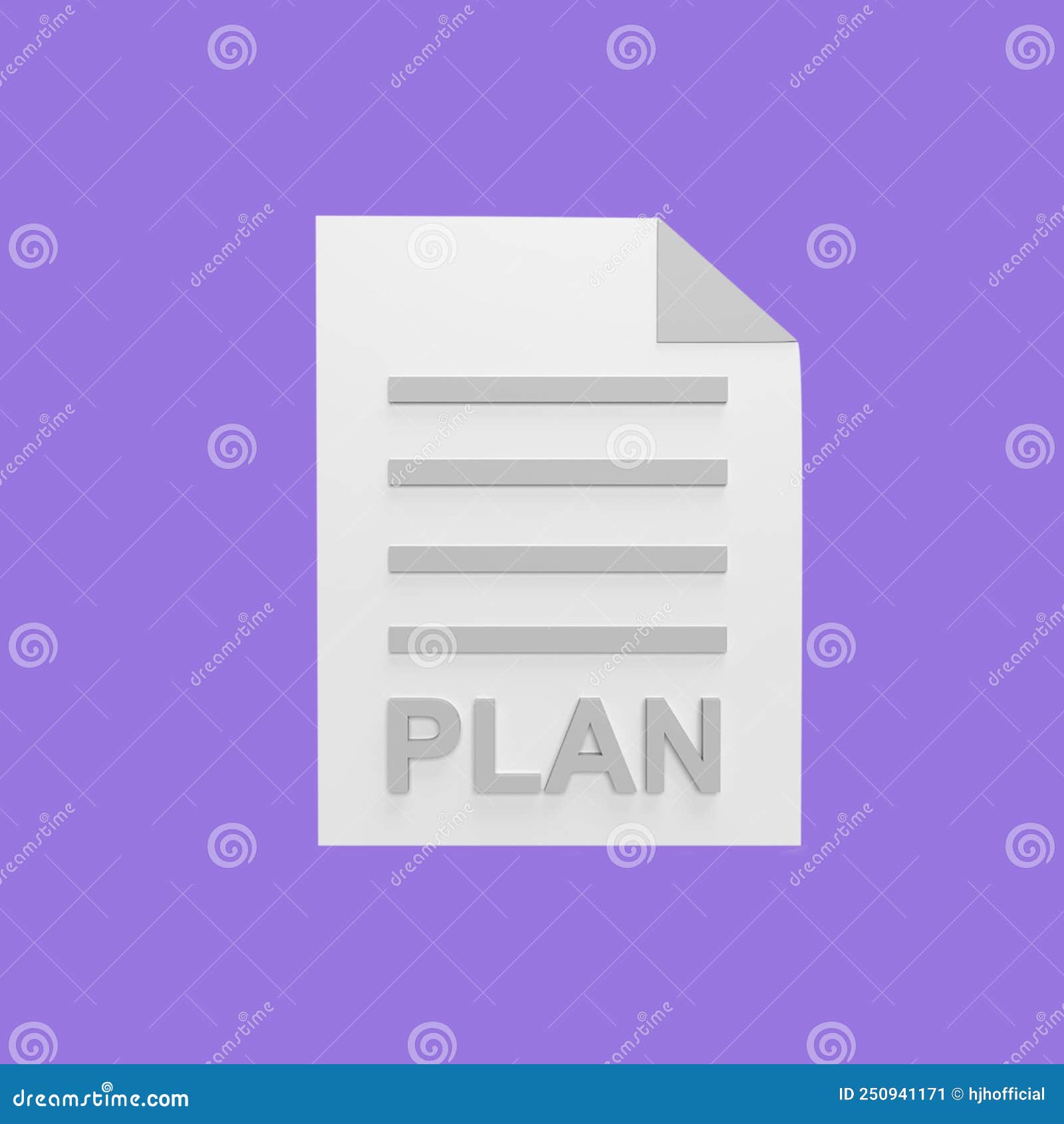 Document Plan 3d Icon Model Cartoon Style Concept. Render Illustration ...
