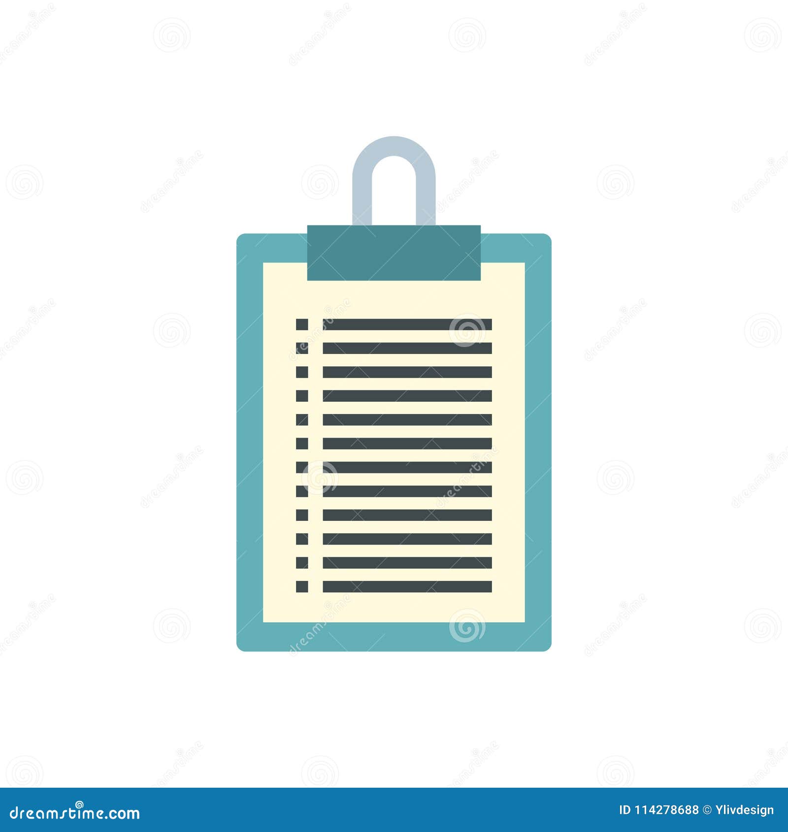 Document Plan Icon, Flat Style Stock Vector - Illustration of note ...
