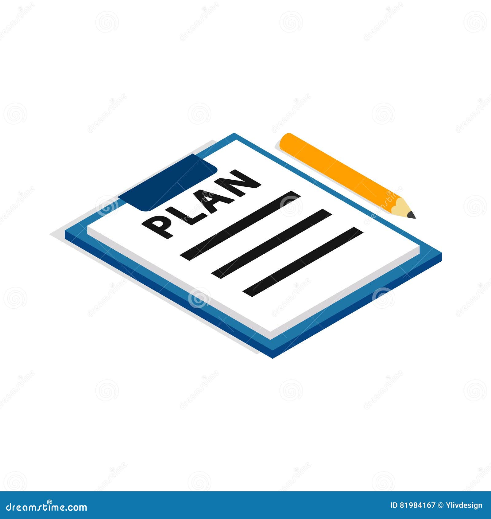 Document Plan Icon, Isometric 3d Style Stock Vector - Illustration of ...
