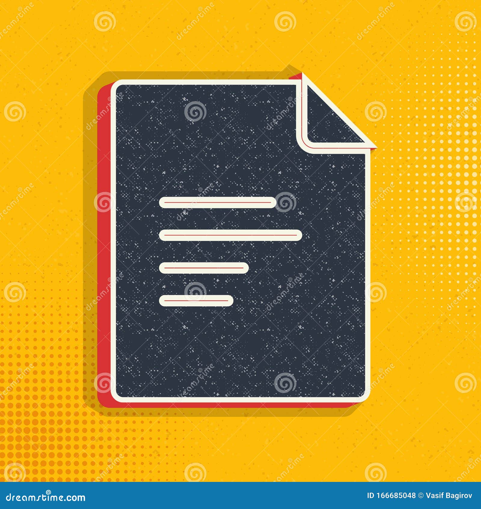 Document Pop Art, Retro Icon. Vector Illustration of Pop Stock ...