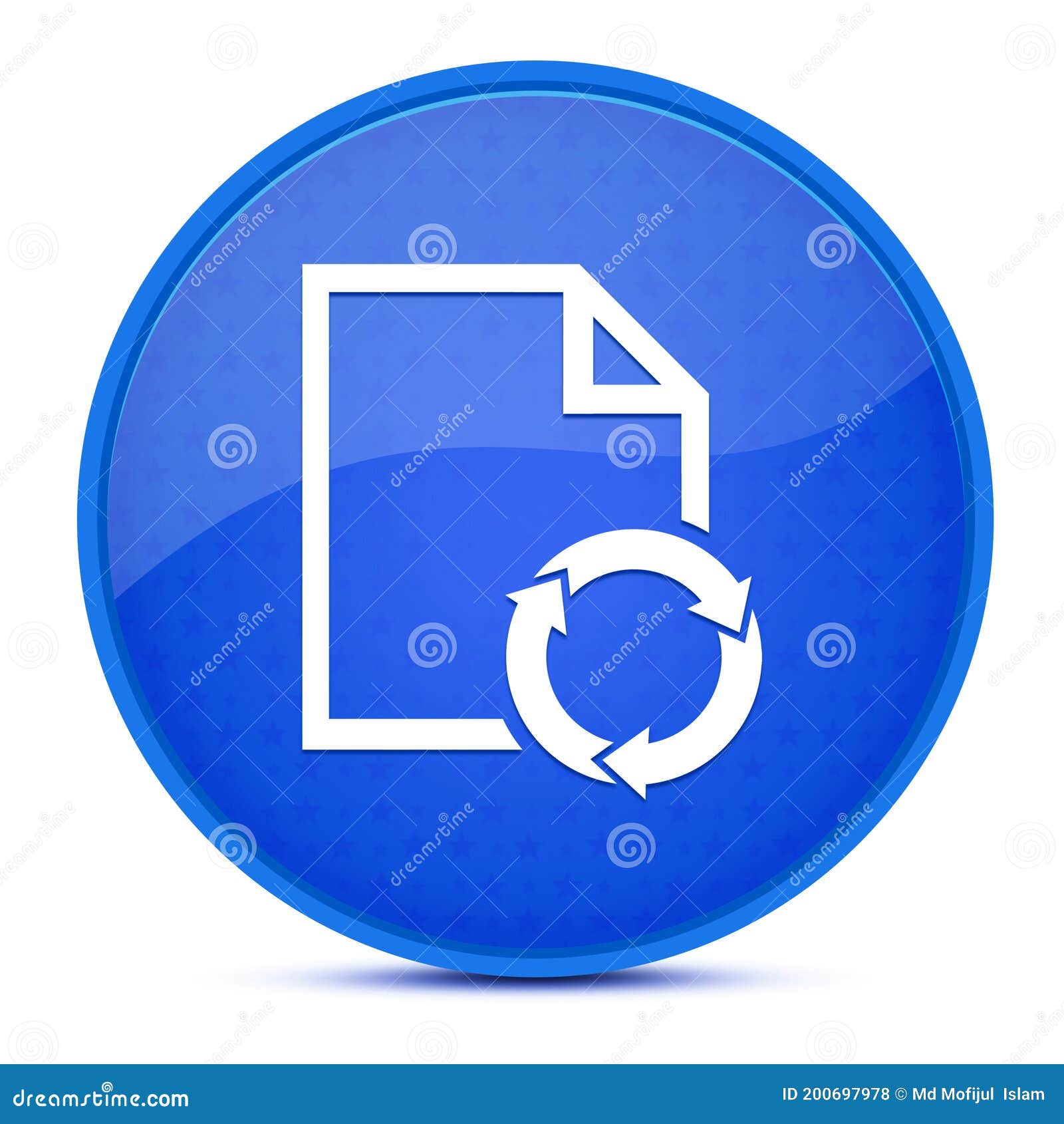 Document Process Aesthetic Glossy Blue Round Button Abstract Stock ...