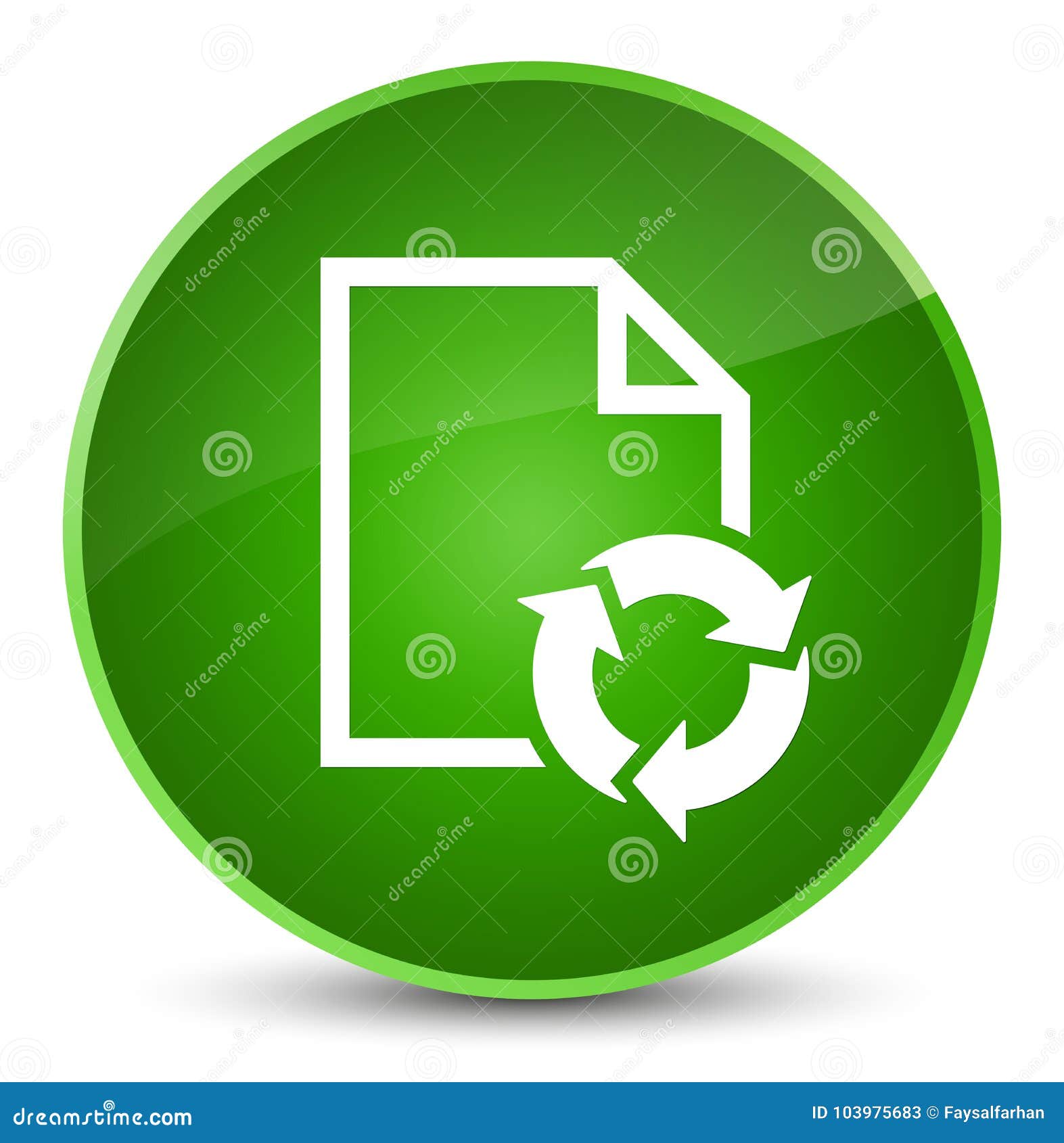 Document Process Icon Elegant Green Round Button Stock Illustration ...