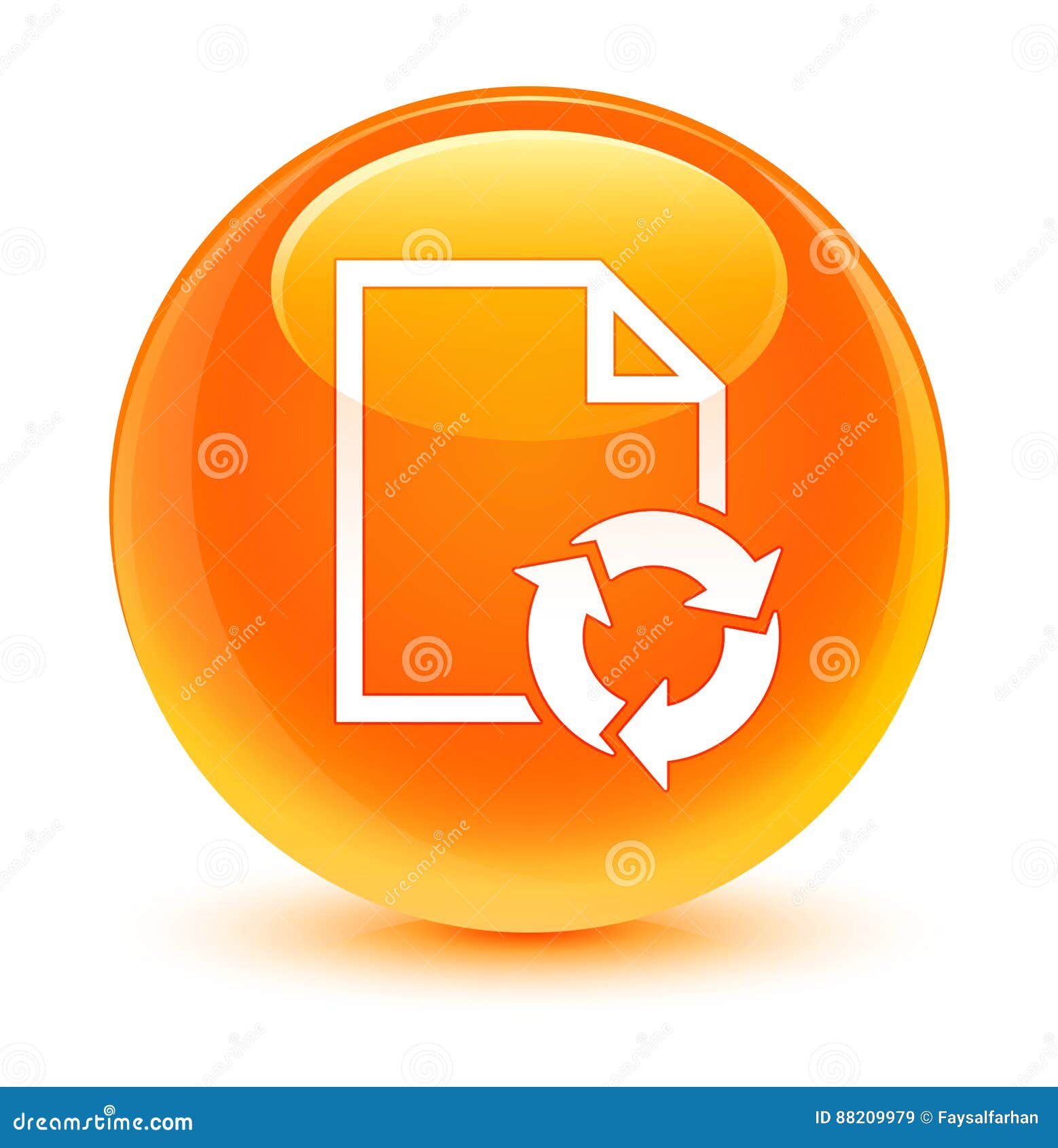 Document Process Icon Glassy Orange Round Button Stock Illustration ... Document Process Icon Glassy Orange Round Button Stock Illustration ...
