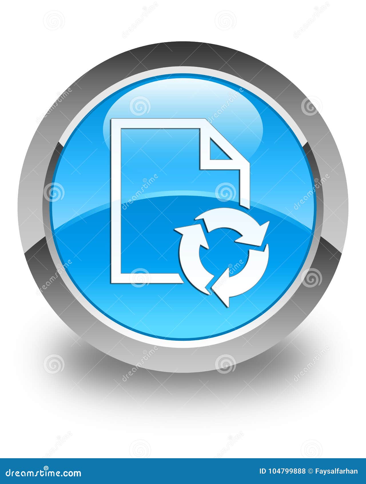 Document Process Icon Glossy Cyan Blue Round Button Stock Illustration ...