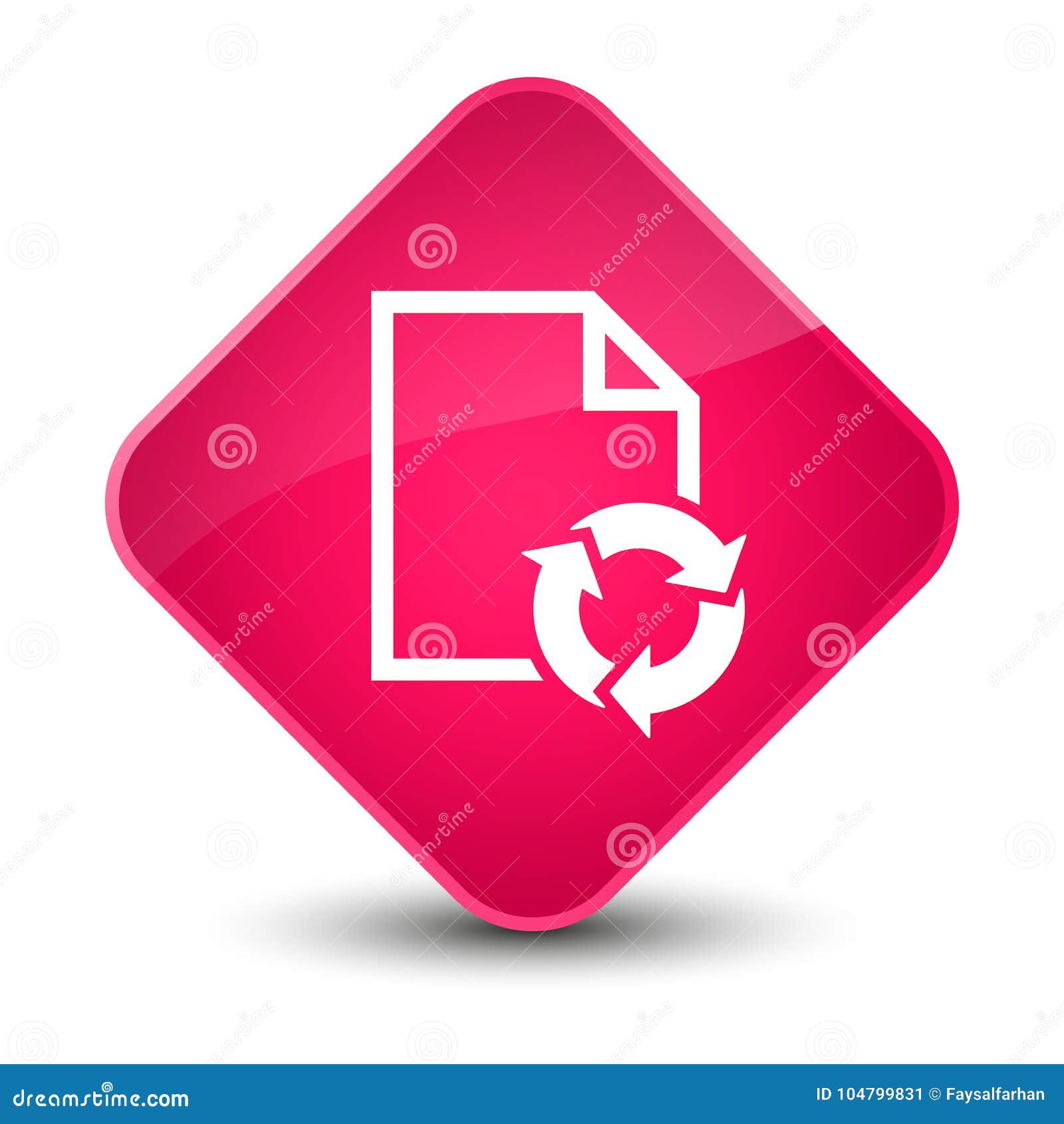 Document Process Icon Elegant Pink Diamond Button Stock Illustration ...