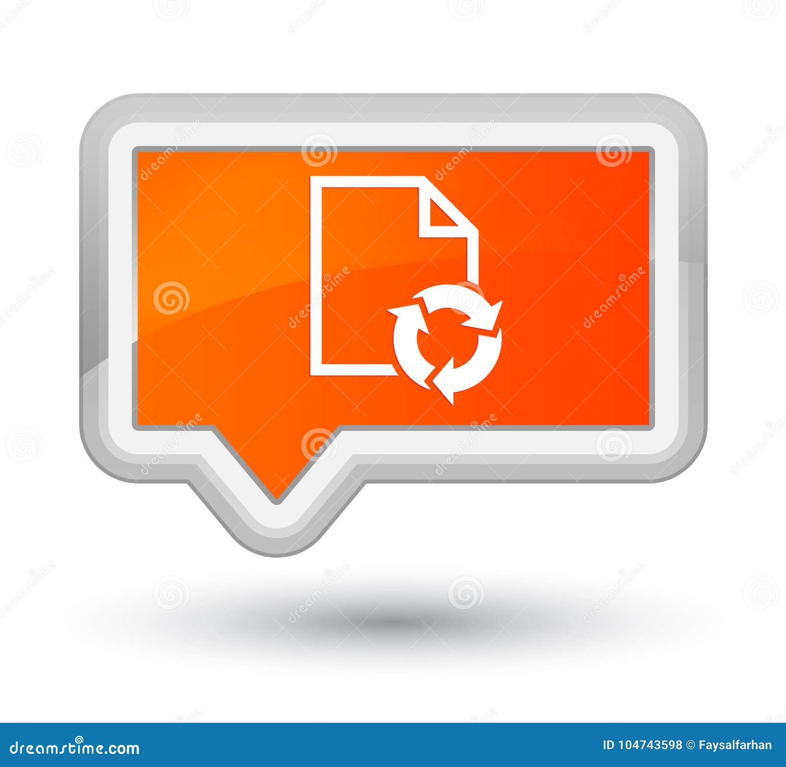 Document Process Icon Prime Orange Banner Button Stock Illustration ...
