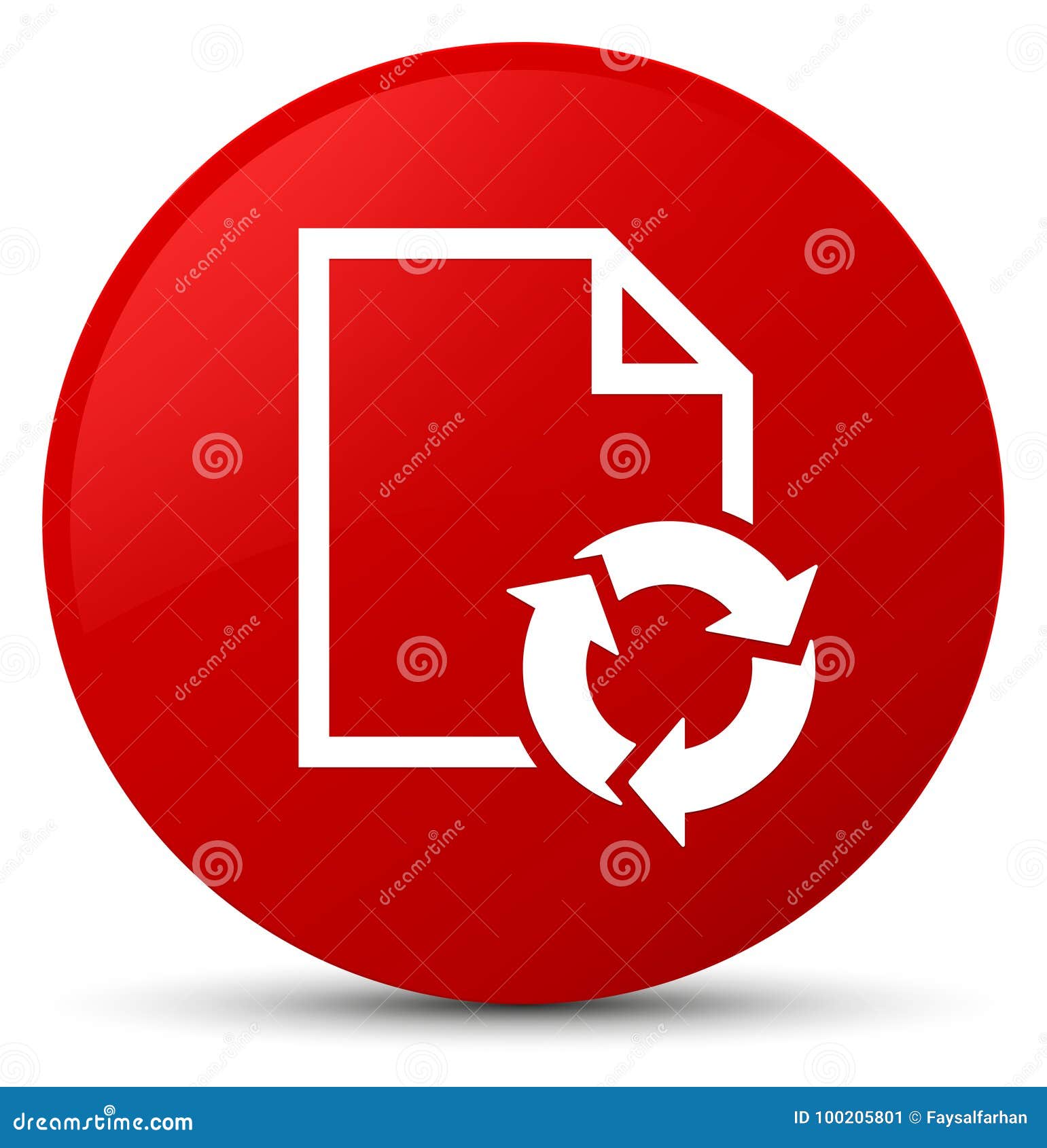 Document Process Icon Red Round Button Stock Illustration ...