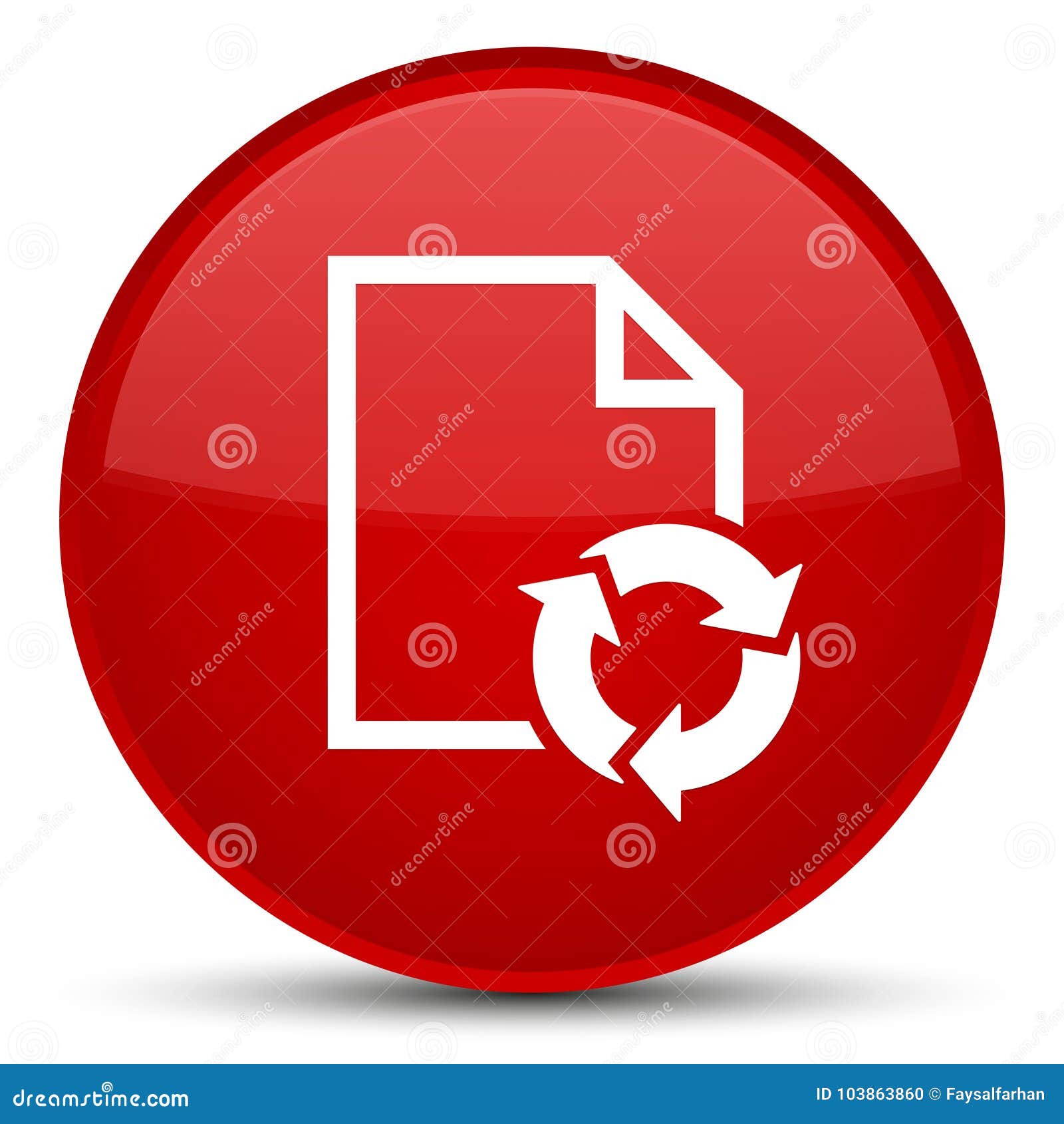 Document Process Icon Special Red Round Button Stock Illustration ...