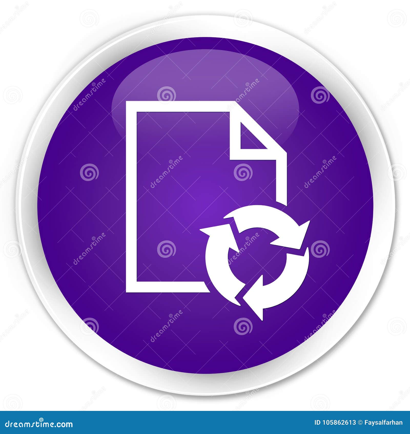 Document Process Icon Premium Purple Round Button Stock Illustration ...