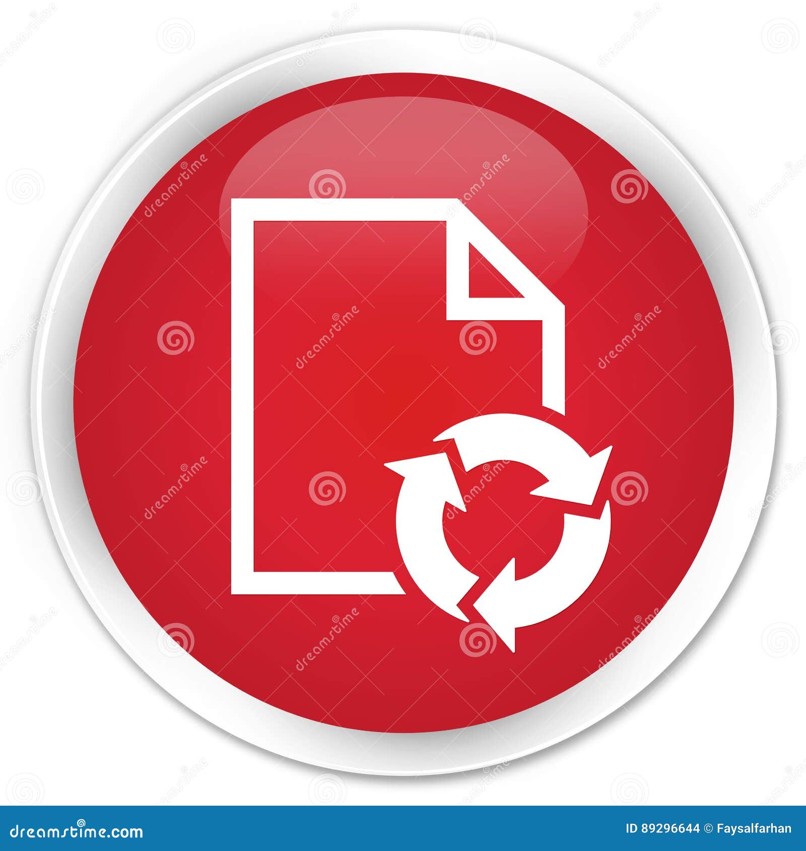 Document Process Icon Premium Red Round Button Stock Illustration ...