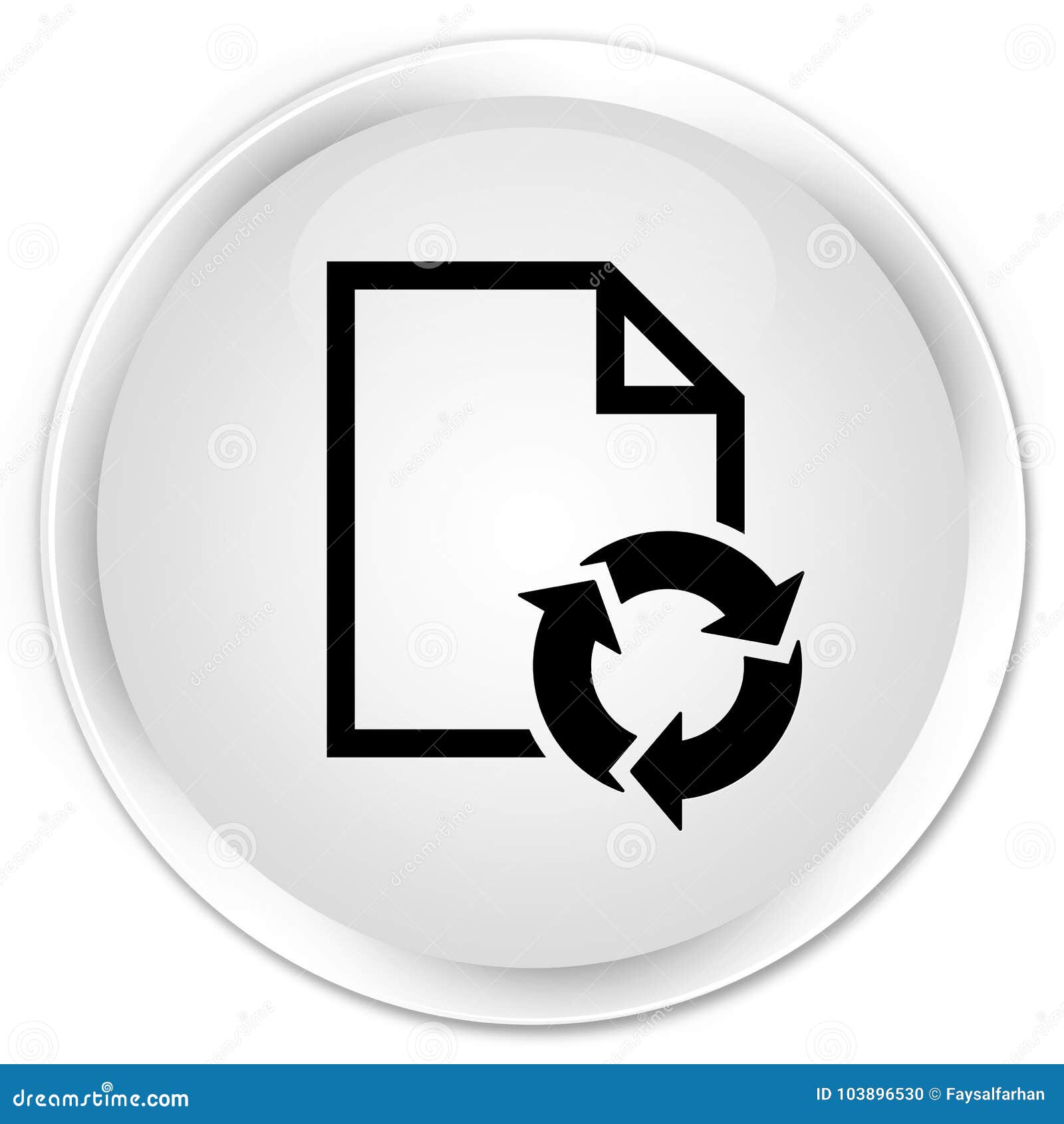 Document Process Icon Premium White Round Button Stock Illustration ...