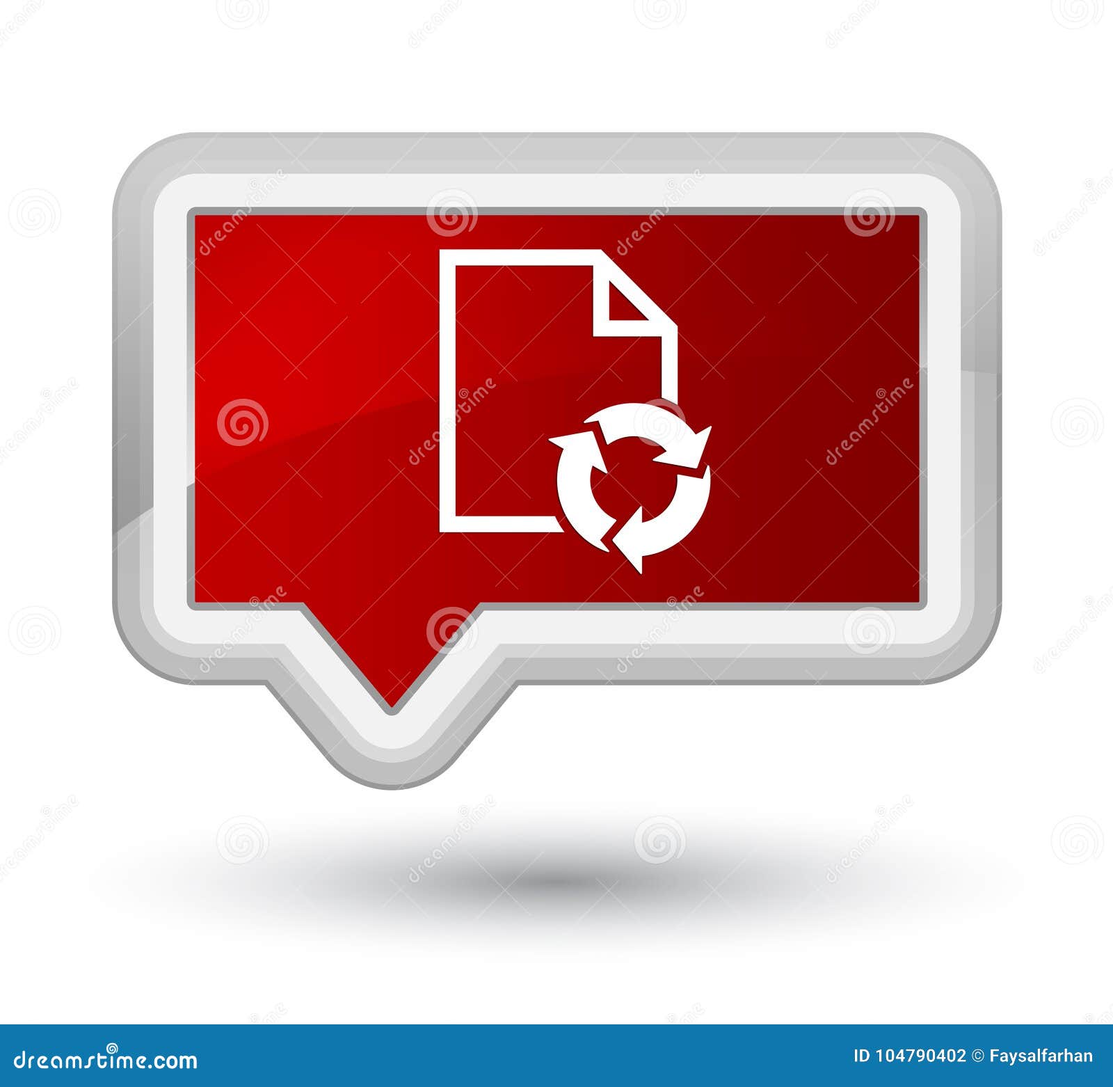 Document Process Icon Prime Red Banner Button Stock Illustration ...