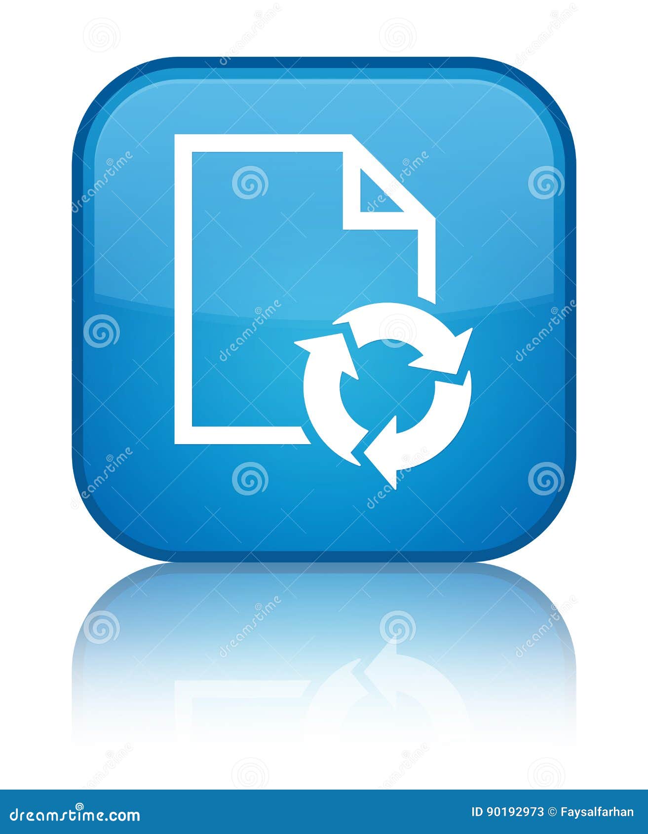 Document Process Icon Special Cyan Blue Square Button Stock ...