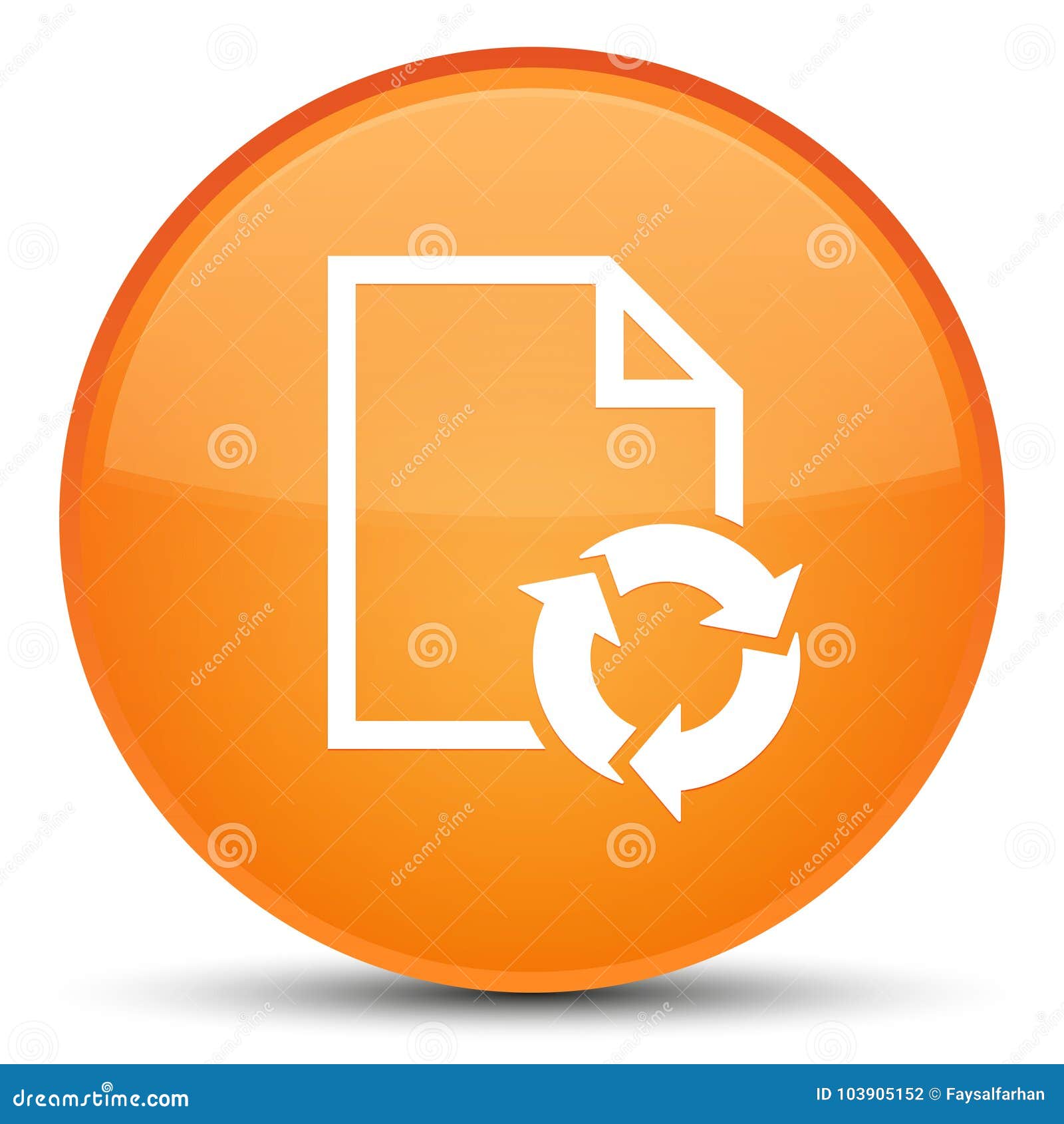 Document Process Icon Special Orange Round Button Stock Illustration ...