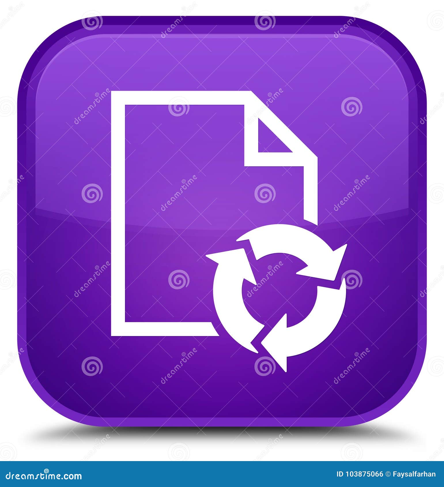 Document Process Icon Special Purple Square Button Stock Illustration ...
