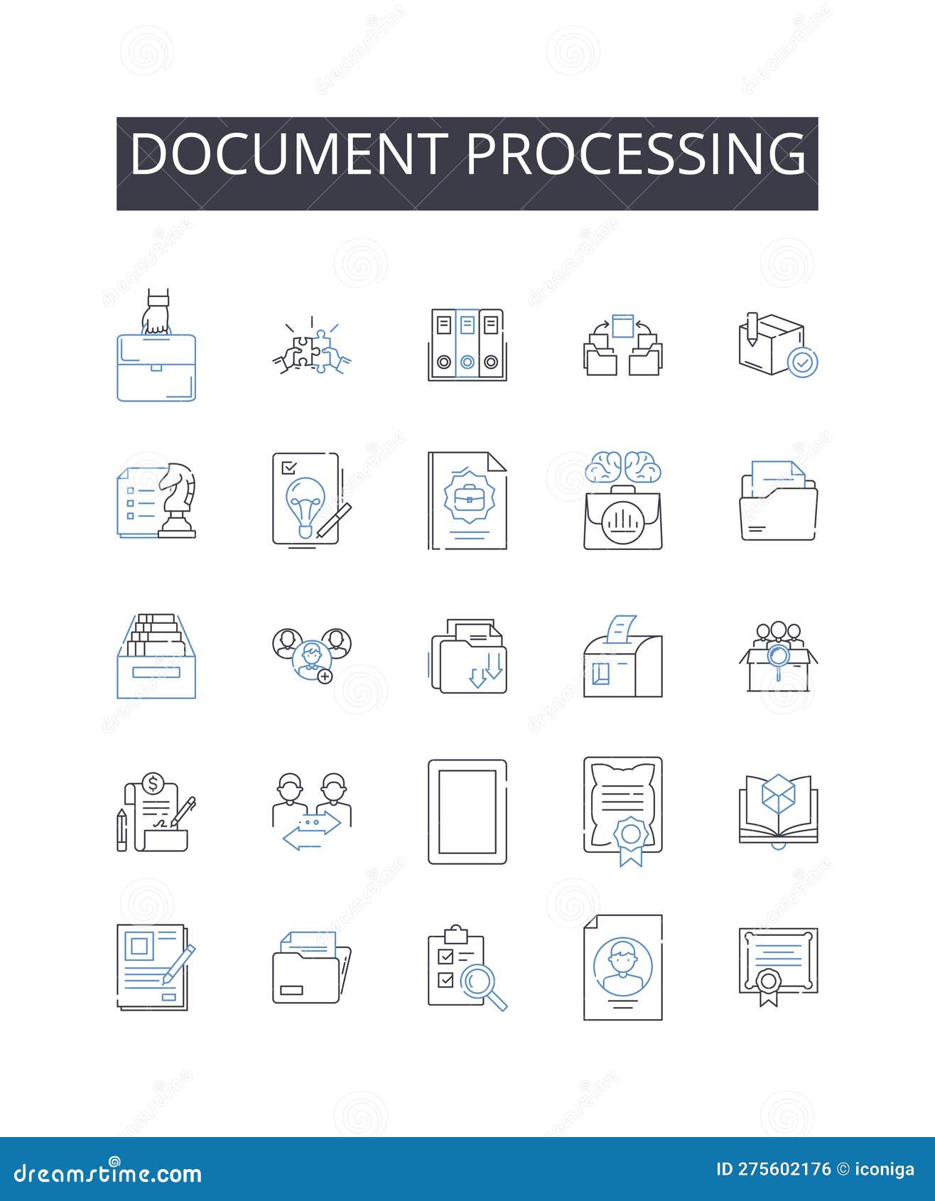 Data Manipulation Line Icons Collection Filtering Sorting