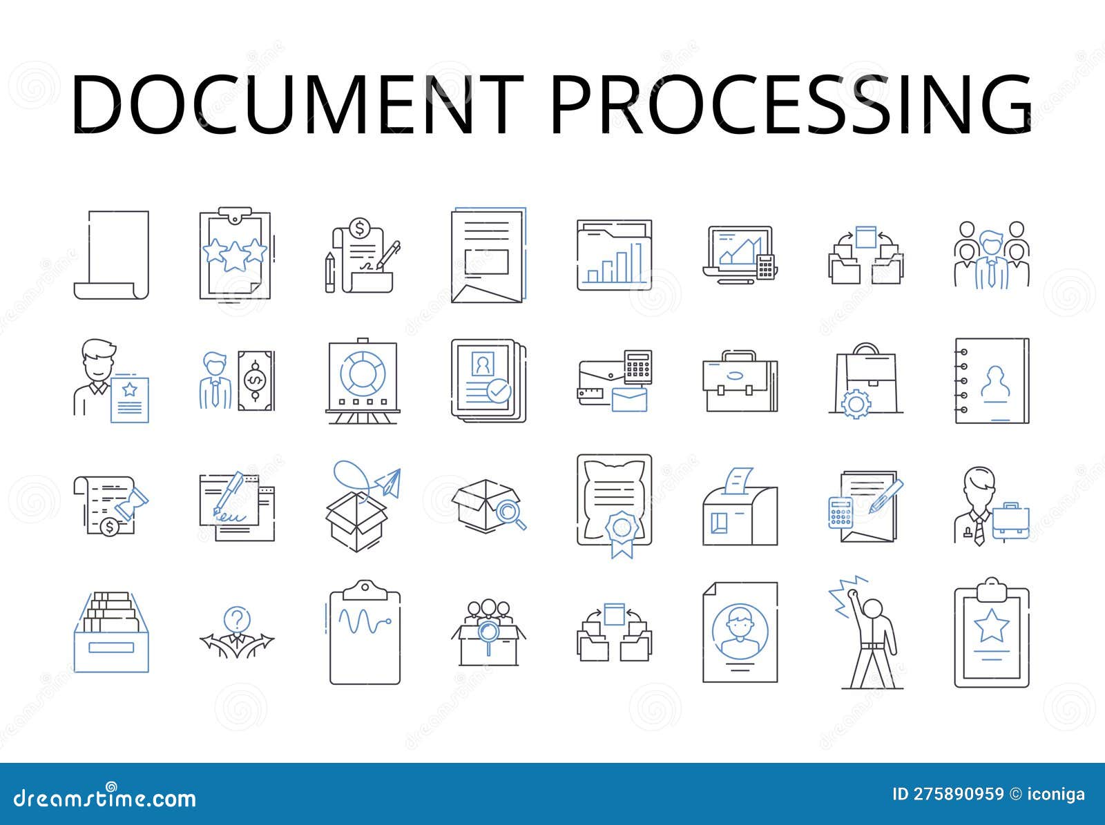 Data Manipulation Line Icons Collection Filtering Sorting