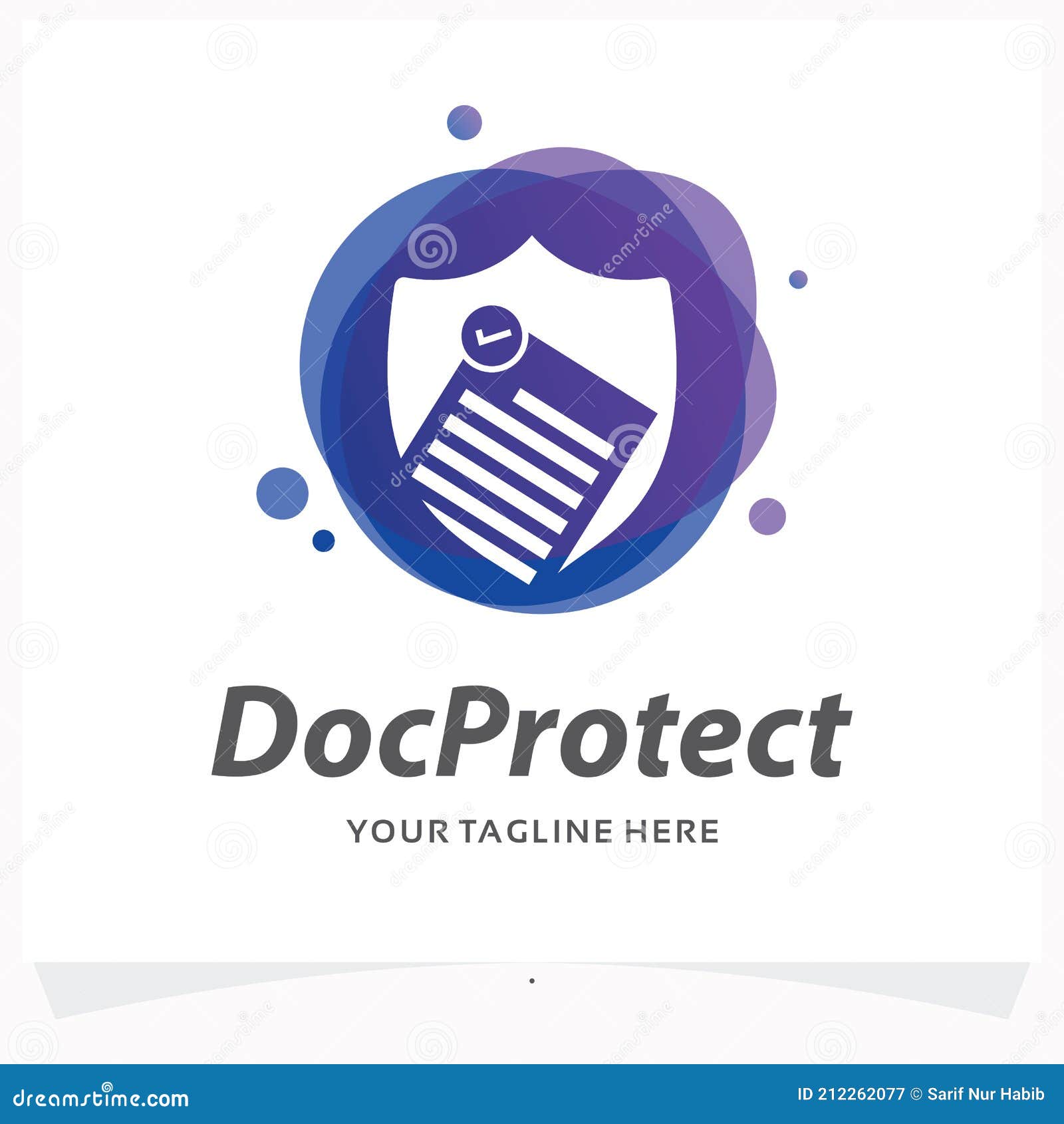 Document Protect Logo Design Template Stock Vector - Illustration of ...